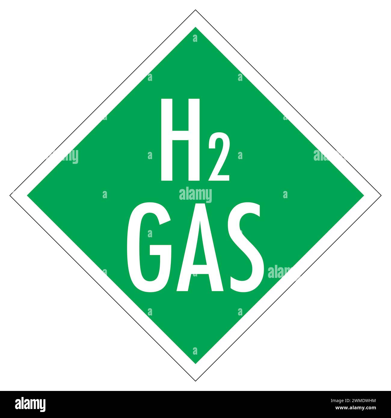 Label indicating a hydrogen filling station or bottle tank Stock Photo ...