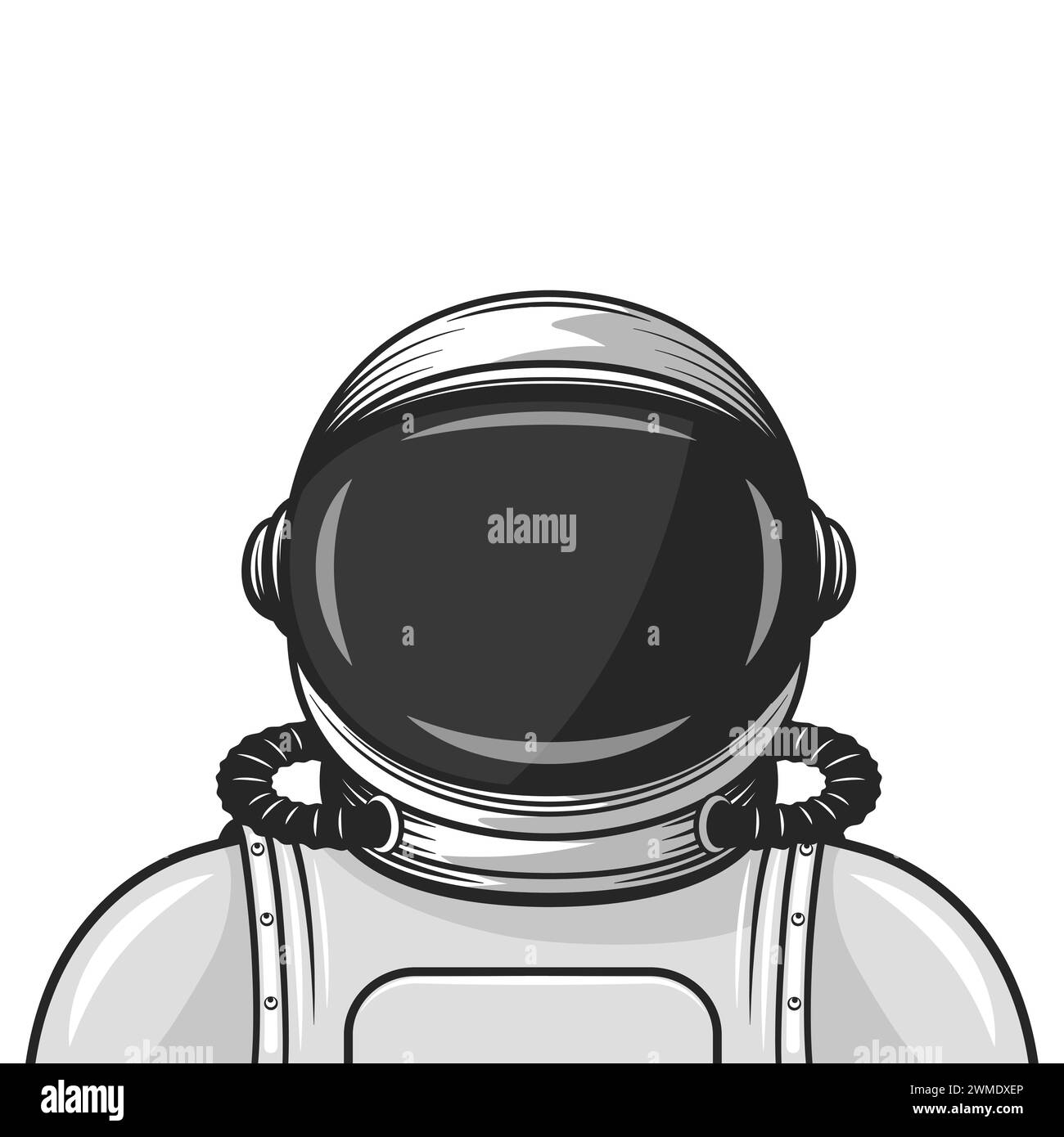 Vector Cartoon Astronaut. Portrait of Astronaut in Front View. Vector ...
