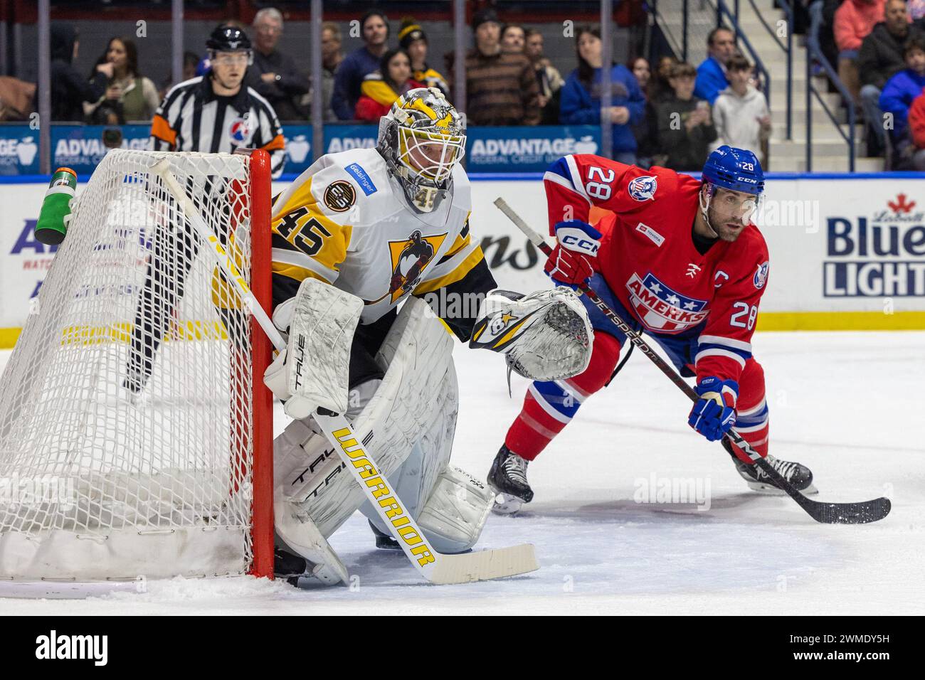 February 16th, 2024: Wilkes Barre Scranton Penguins goaltender Magnus ...