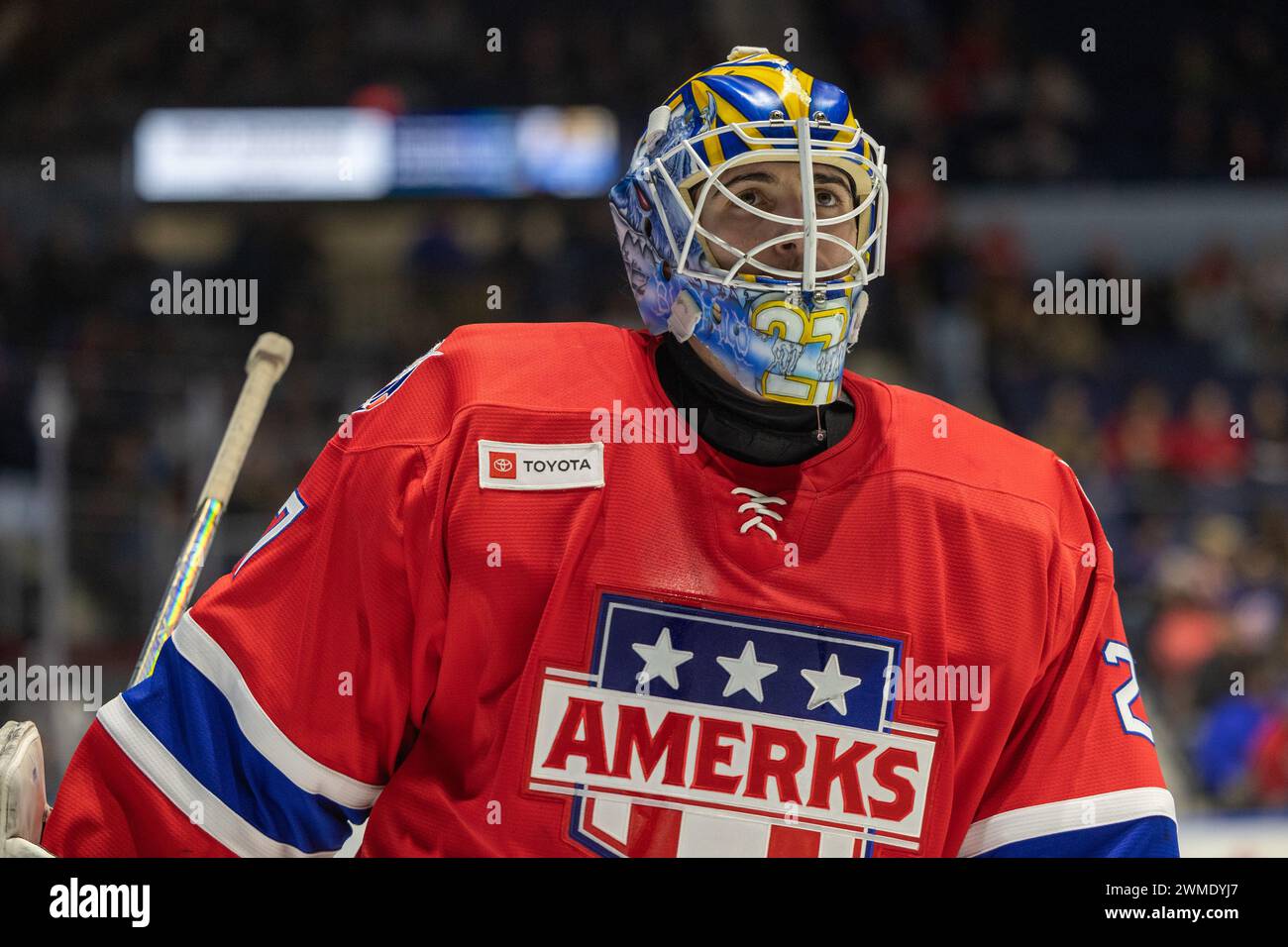 February 16th, 2024: Rochester Americans goaltender Devon Levi (27 ...