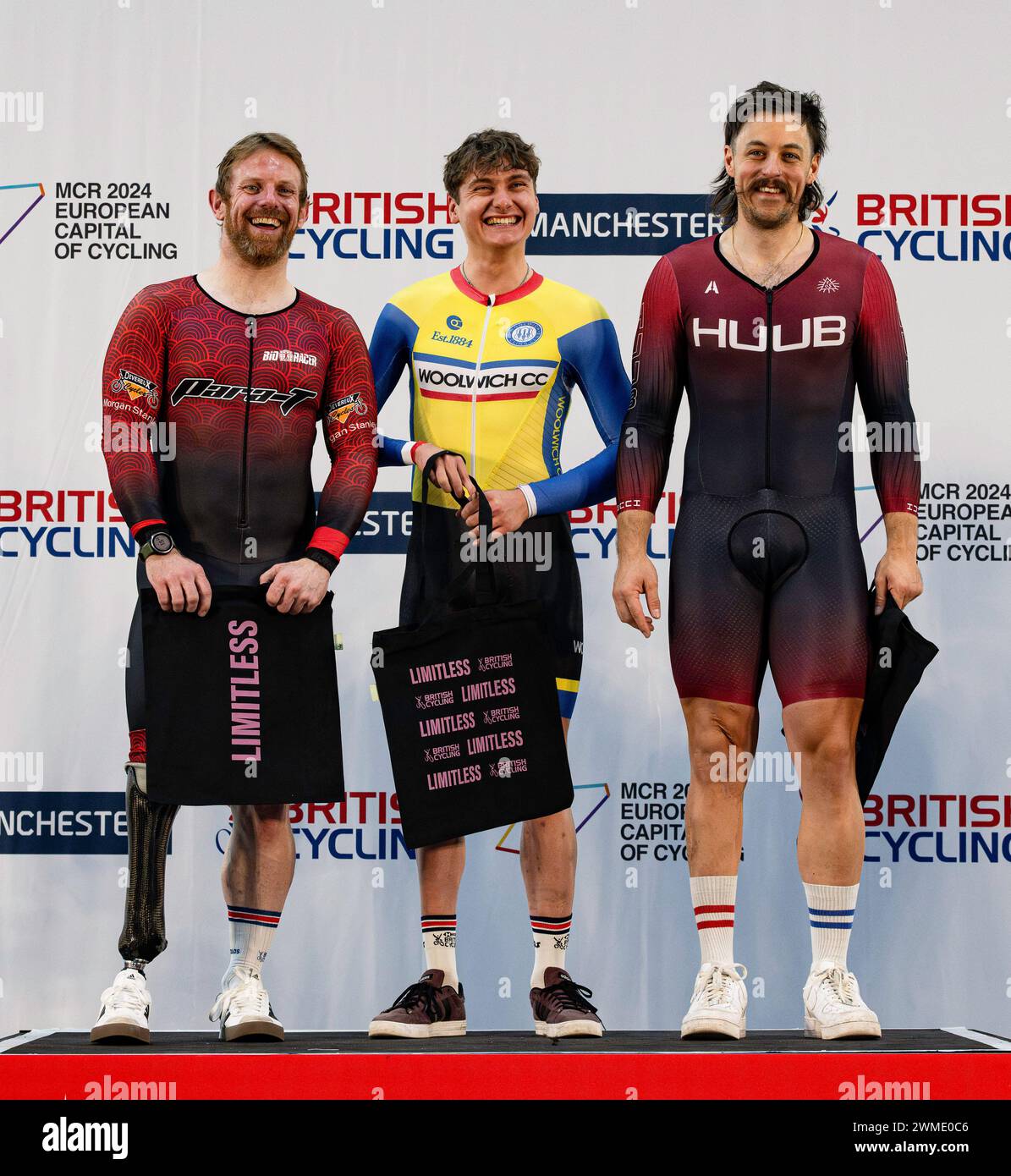 MANCHESTER, UNITED KINGDOM. 25th Feb, 24. Team Average (1st) in Para C1 ...