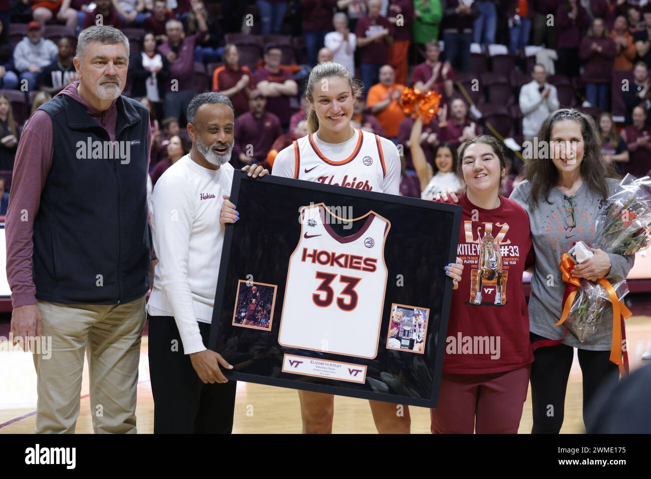 February 25, 2024: Virginia Tech Hokies center Elizabeth Kitley (33) is ...