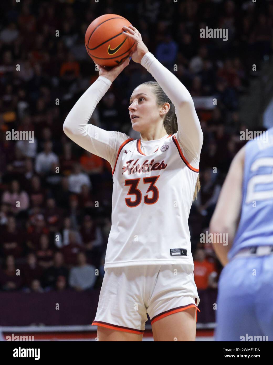 Blacksburg, Virginia, USA. 25th Feb, 2024. Virginia Tech Hokies center ...