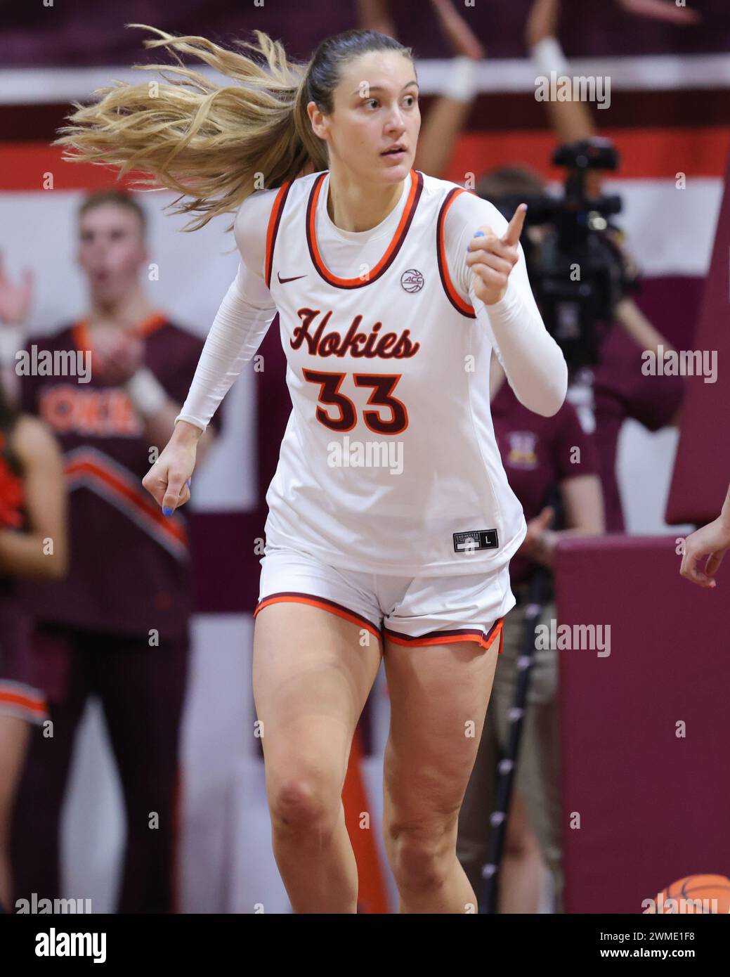 Blacksburg, Virginia, USA. 25th Feb, 2024. Virginia Tech Hokies center ...