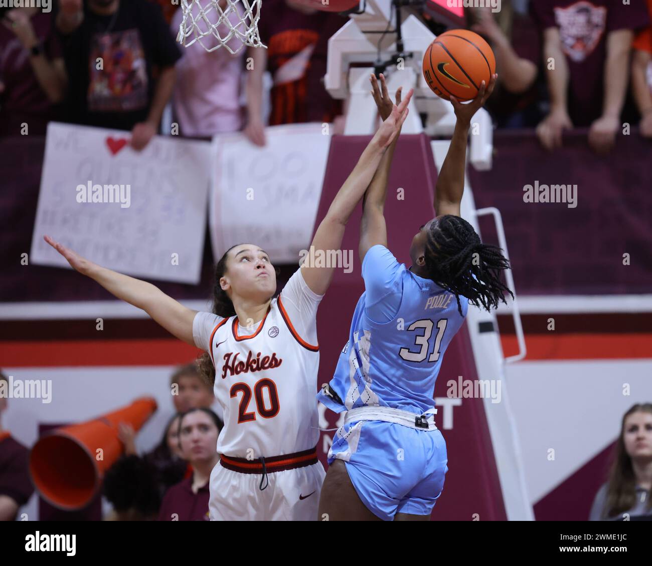 Blacksburg, Virginia, USA. 25th Feb, 2024. Virginia Tech Hokies guard ...