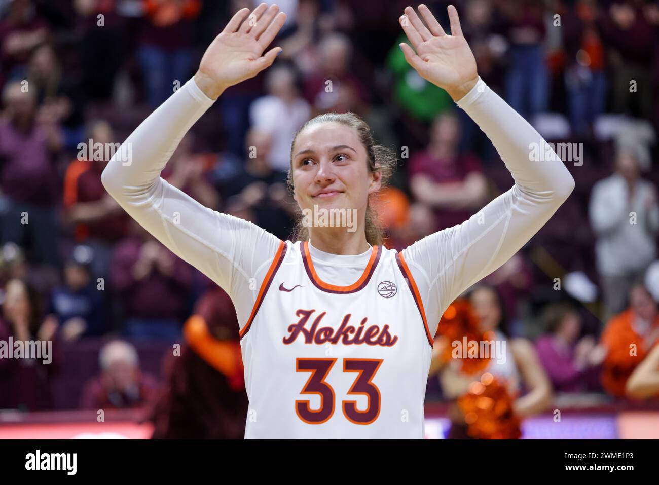 Blacksburg, Virginia, USA. 25th Feb, 2024. Virginia Tech Hokies center ...