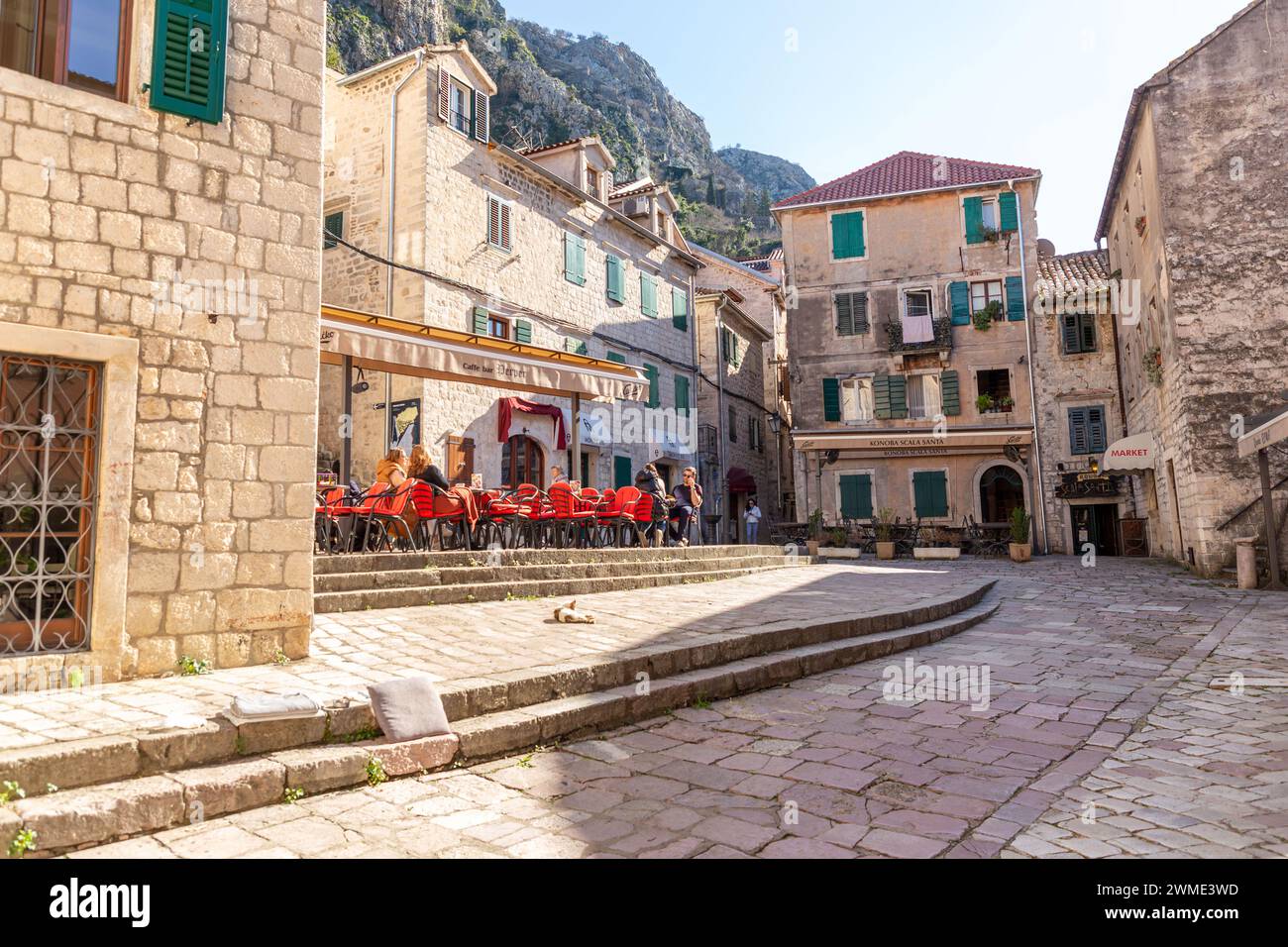 Kotor, Montenegro - FEB 14, 2024: Traditional architecture and street ...