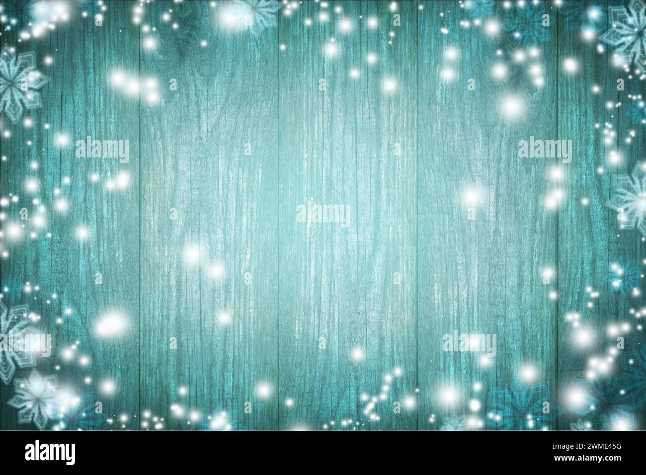 Blue wooden texture. Mysterious Christmas night. Miracle. Fairy tale ...