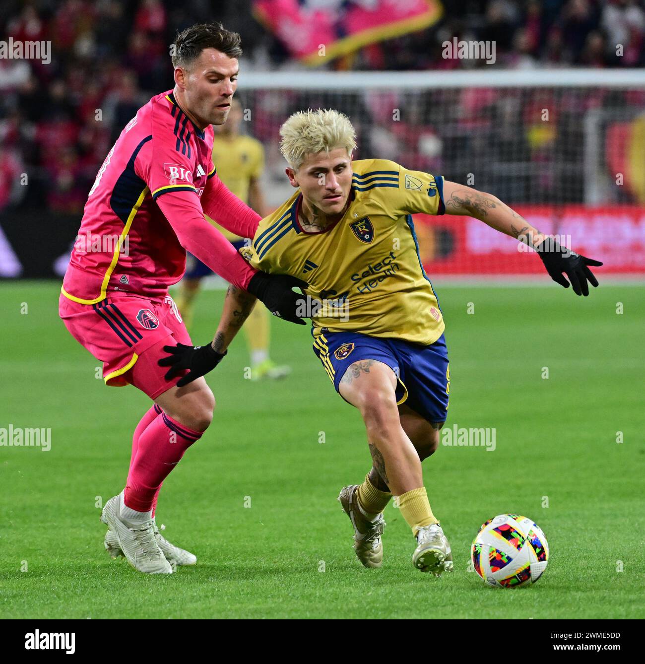 St. Louis, USA. 24th Feb, 2024. St. Louis City midfielder Eduard Löwen ...