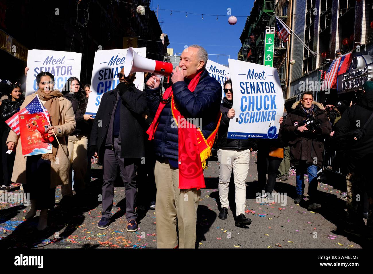 New York City, NY, USA. 25th Feb, 2024. Senator Chuck Schumer in ...