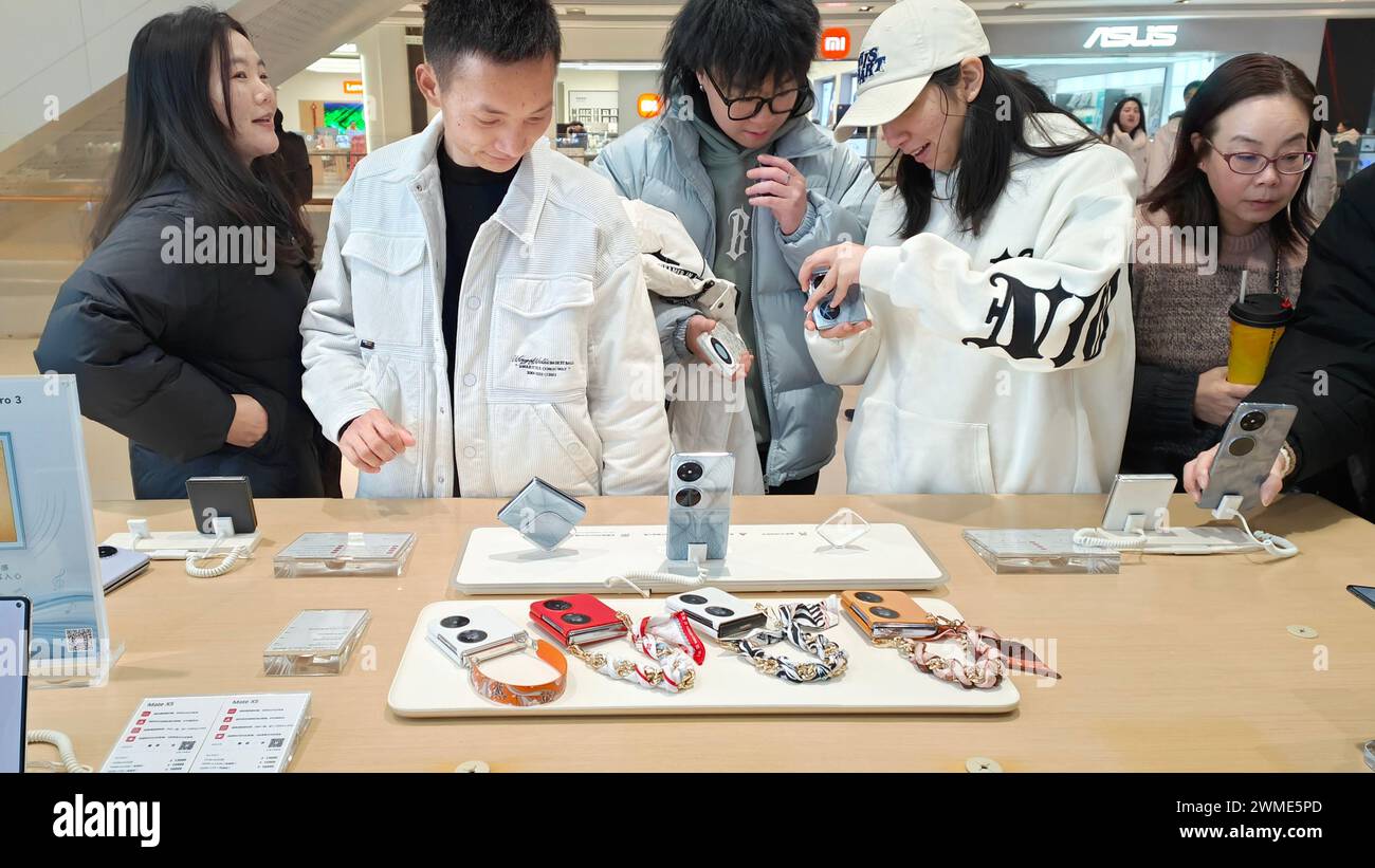 SHANGHAI, CHINA - FEBRUARY 25, 2024 - Customers experience Huawei's ...
