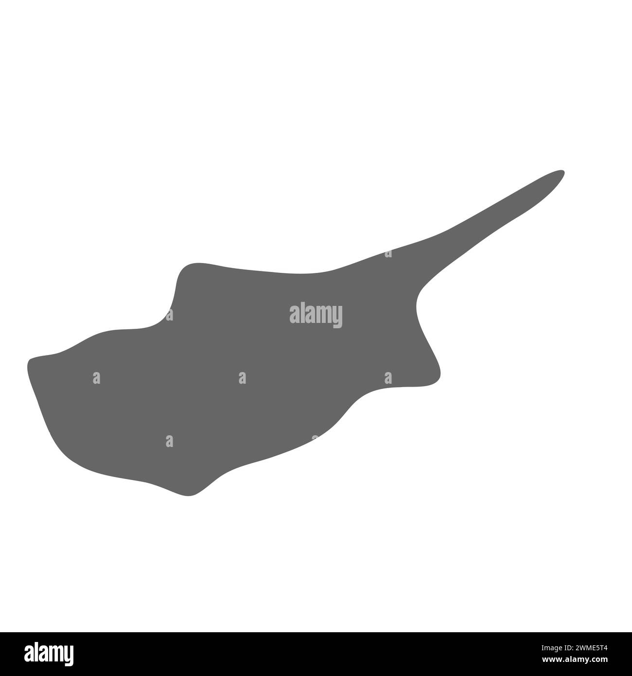 Cyprus country simplified map. Grey stylish smooth map. Vector icons ...