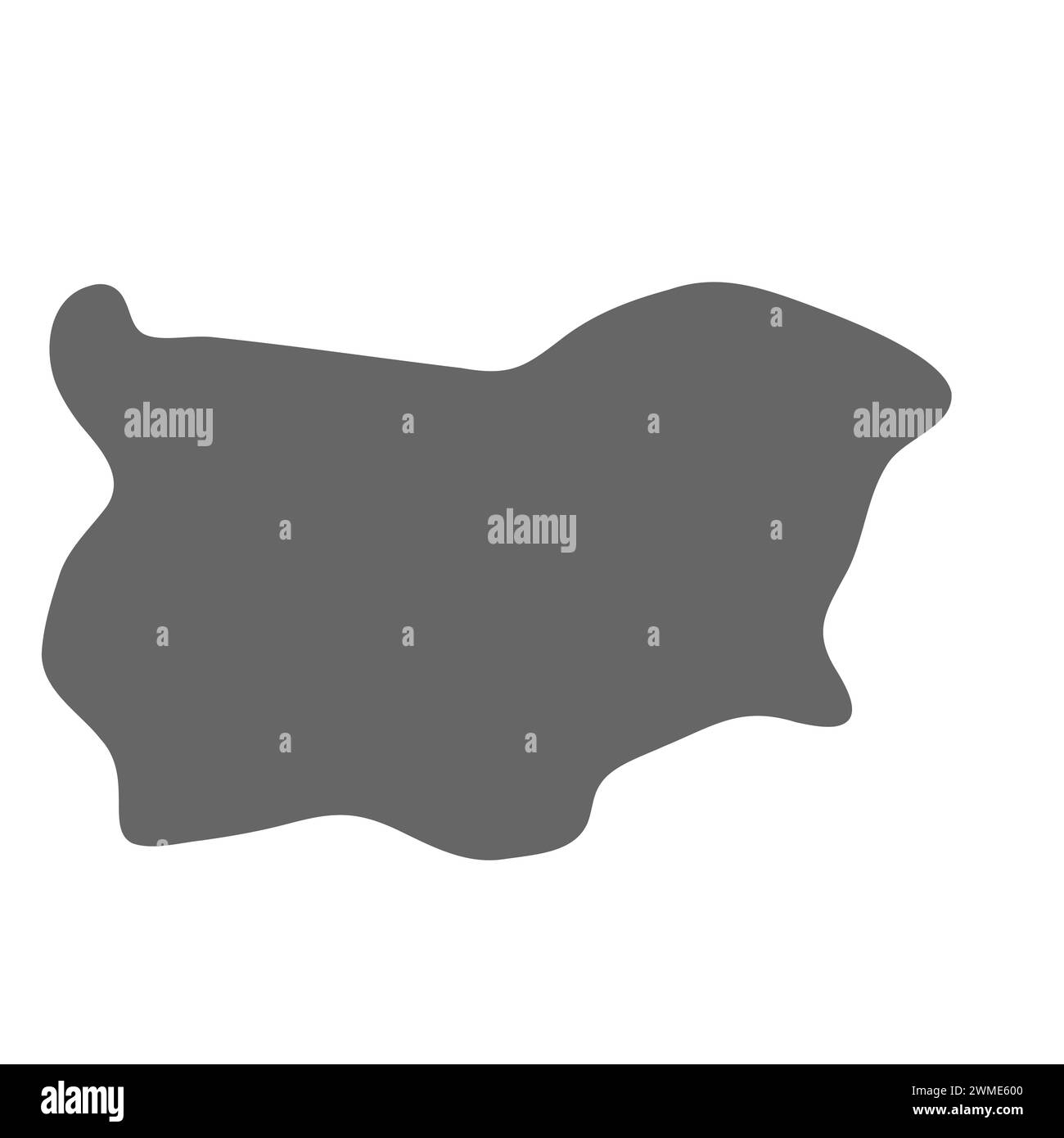 Bulgaria country simplified map. Grey stylish smooth map. Vector icons isolated on white ...