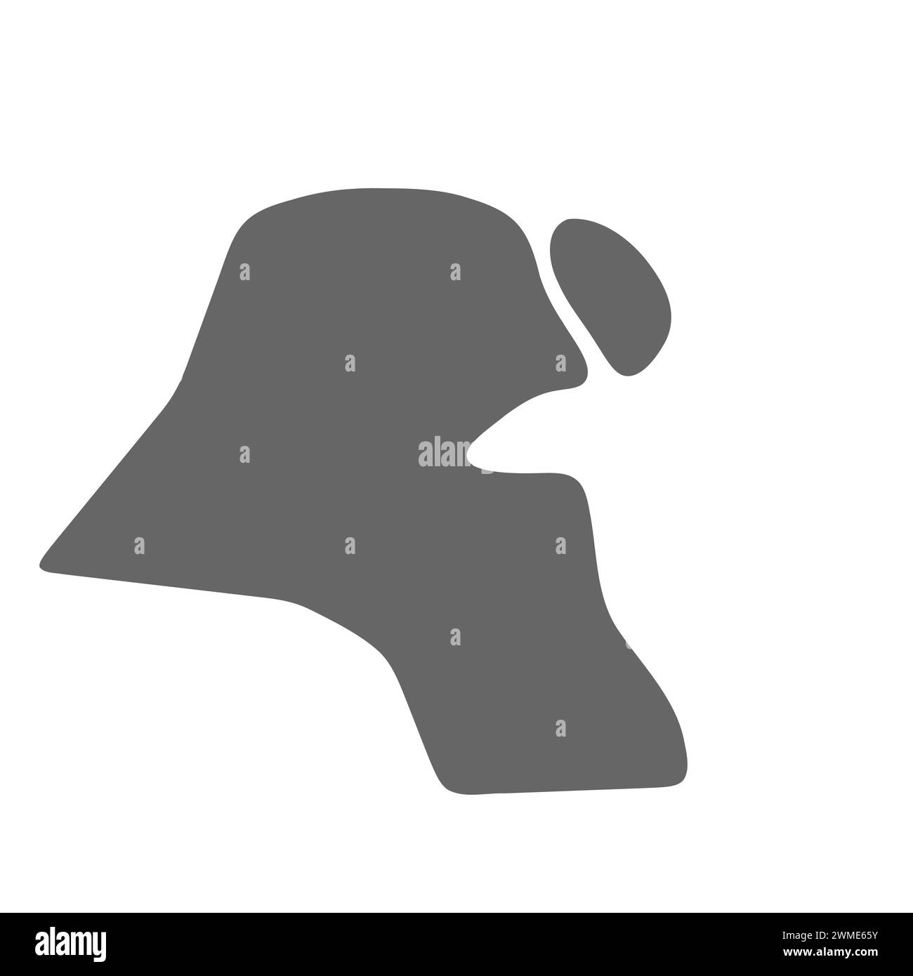 Kuwait Country Simplified Map Grey Stylish Smooth Map Vector Icons