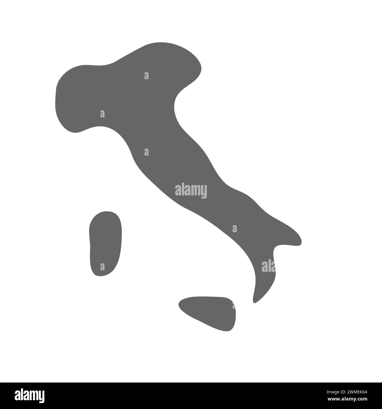 Italy country simplified map. Grey stylish smooth map. Vector icons ...