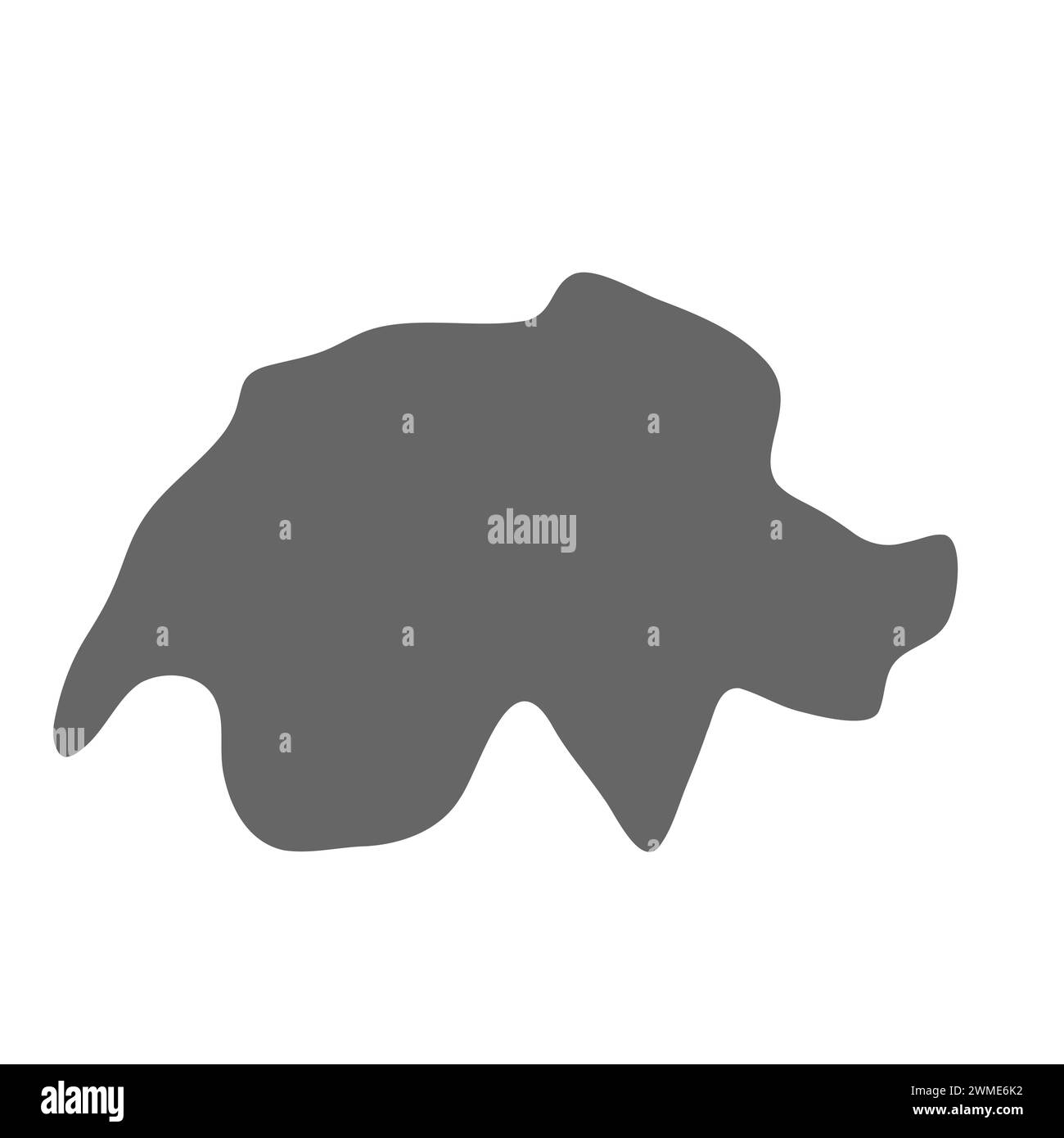 Switzerland country simplified map. Grey stylish smooth map. Vector ...