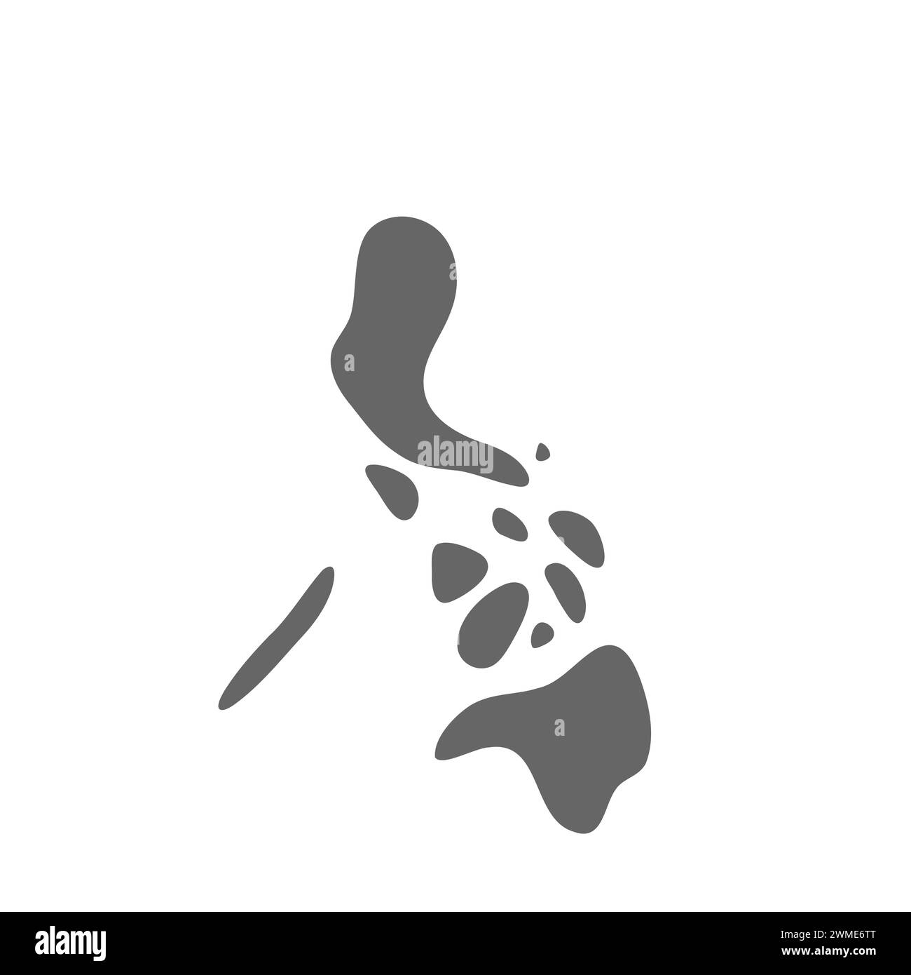 Philippines country simplified map. Grey stylish smooth map. Vector ...