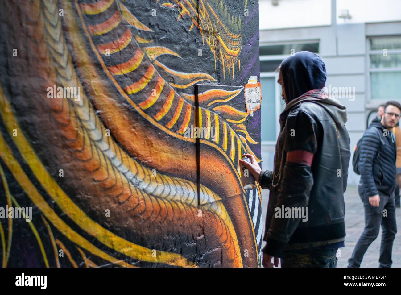Gent, Belgium - January 31 2024: Graffiti street in Gent in a beautiful ...