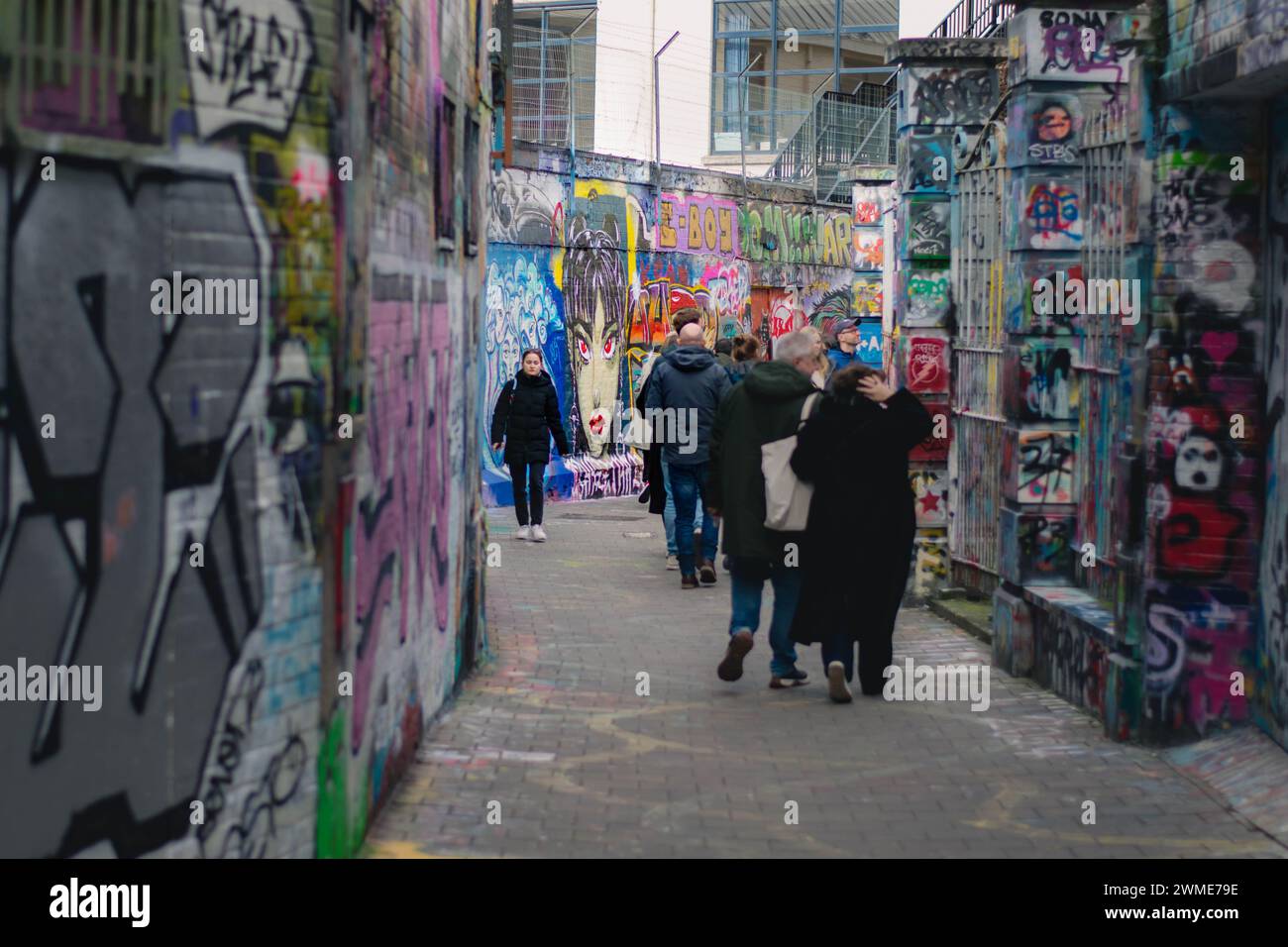 Gent, Belgium - January 31 2024: Graffiti street in Gent in a beautiful ...