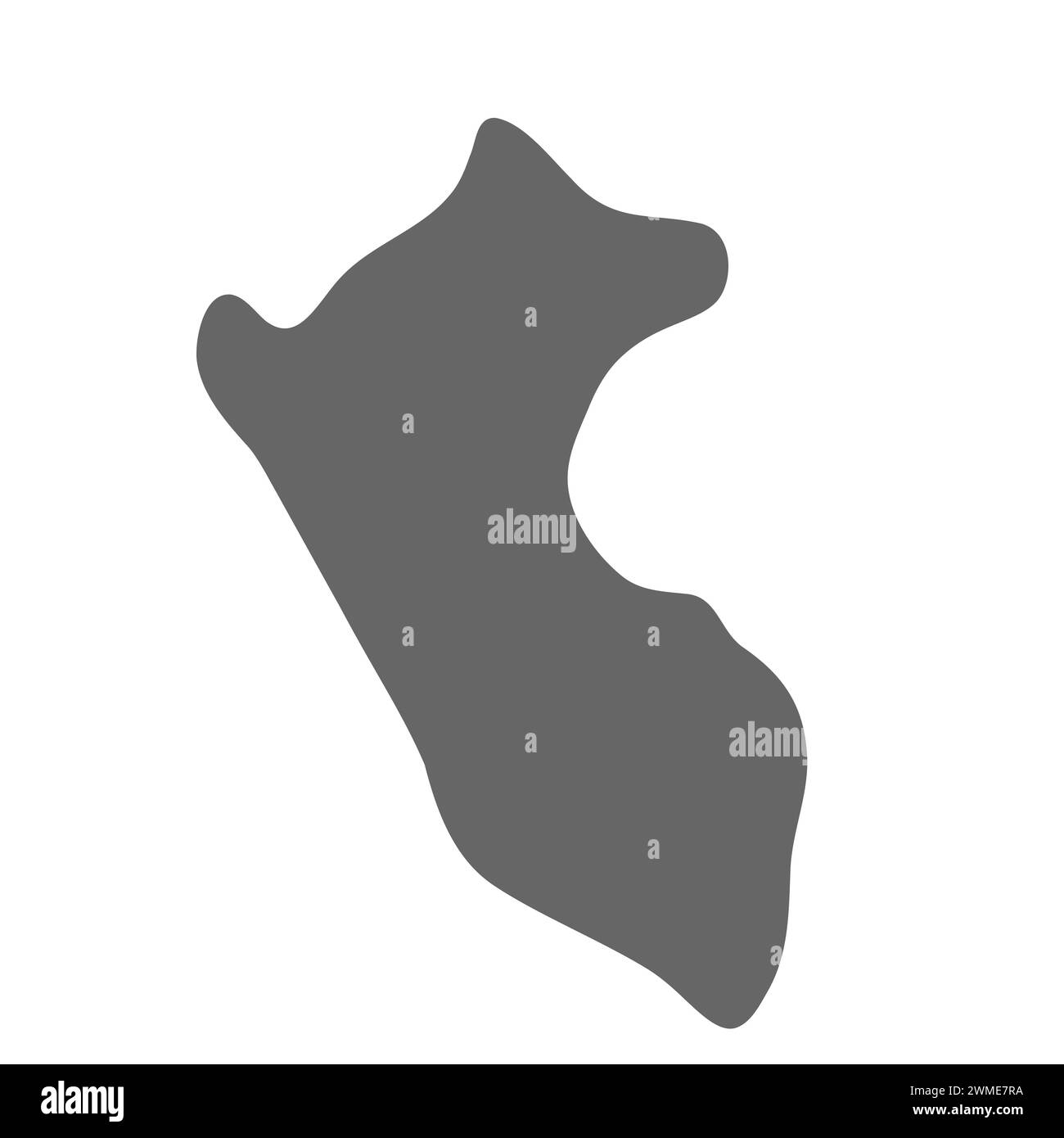 Peru country simplified map. Grey stylish smooth map. Vector icons ...