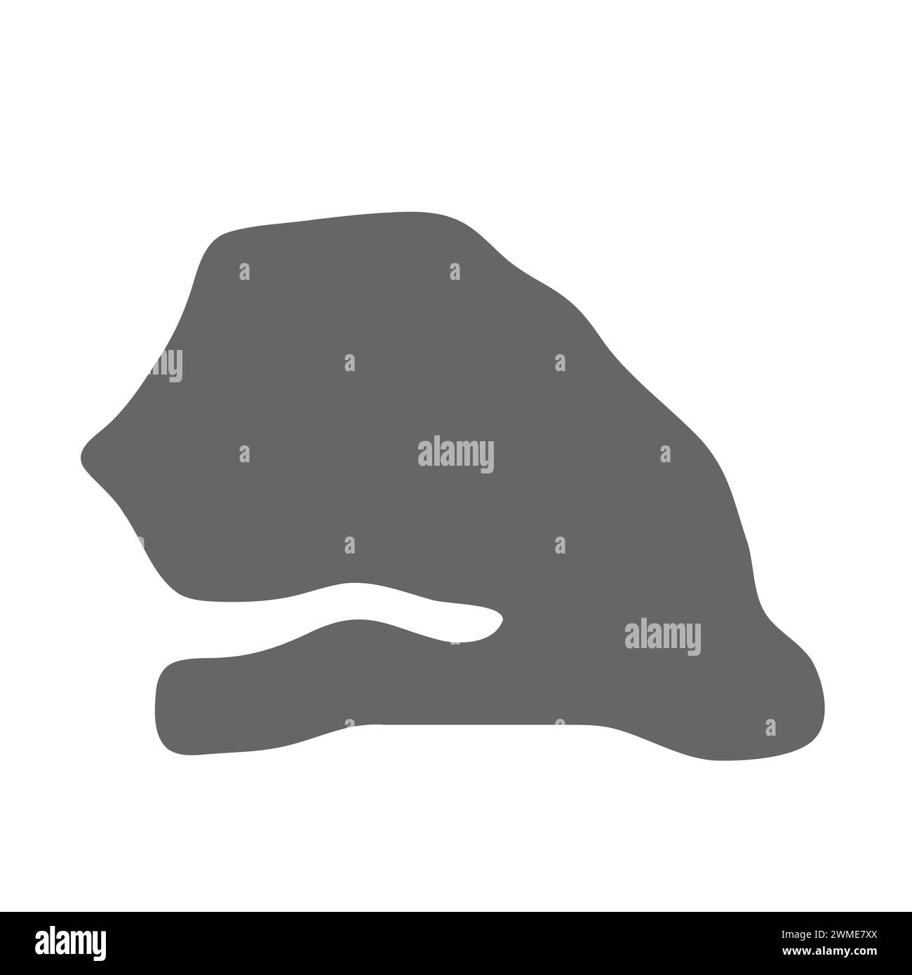 Senegal country simplified map. Grey stylish smooth map. Vector icons ...
