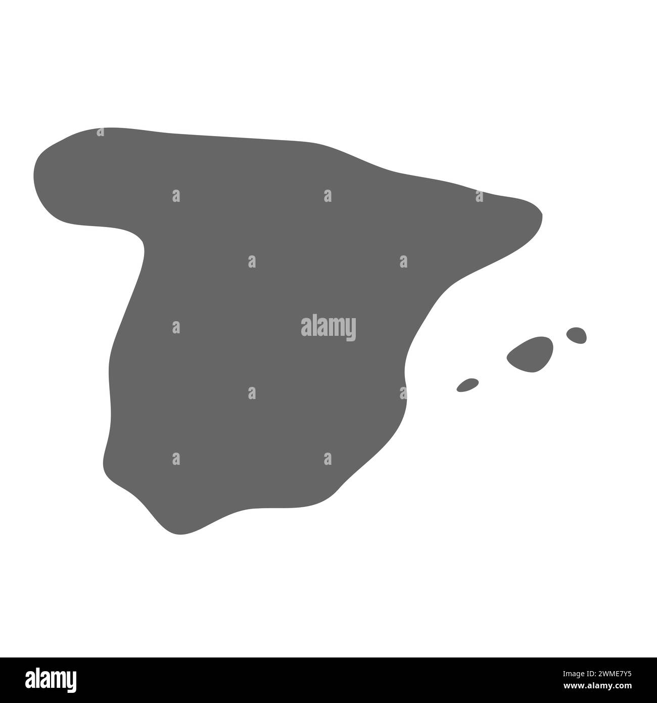 Spain country simplified map. Grey stylish smooth map. Vector icons ...