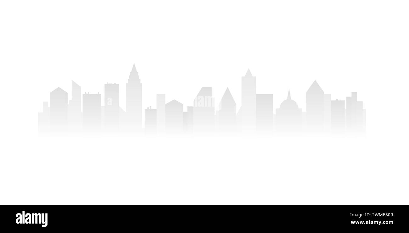 Gradient city skyline with abstract silhouettes of corporate buildings ...