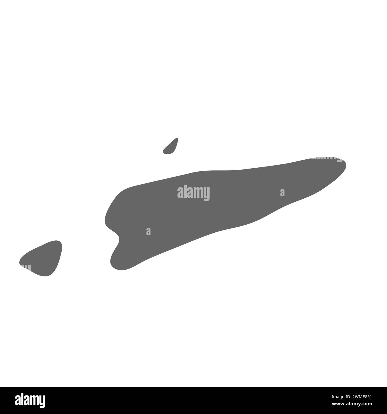 East Timor country simplified map. Grey stylish smooth map. Vector ...