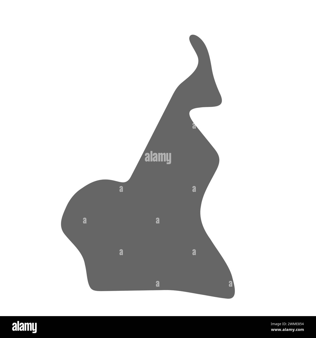 Cameroon country simplified map. Grey stylish smooth map. Vector icons ...