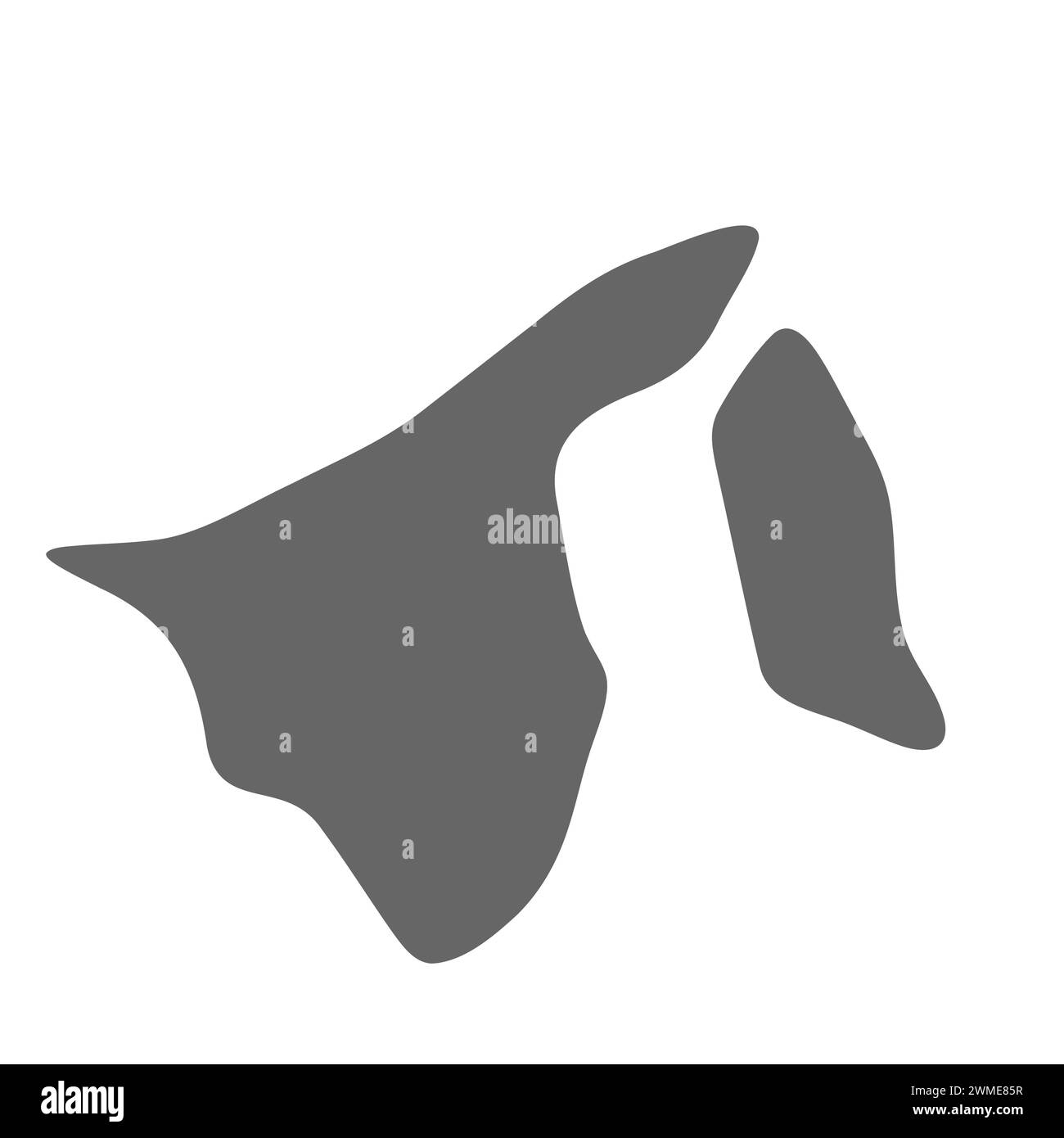 Brunei country simplified map. Grey stylish smooth map. Vector icons ...
