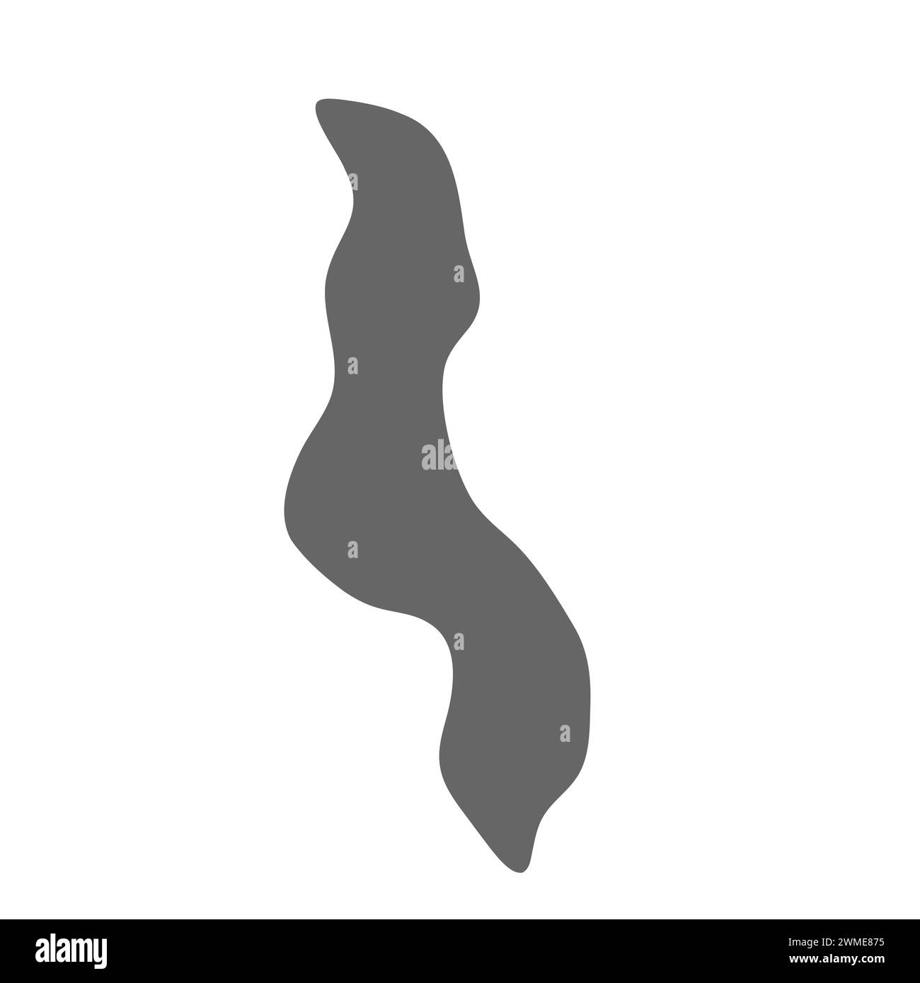 Malawi Country Simplified Map Grey Stylish Smooth Map Vector Icons