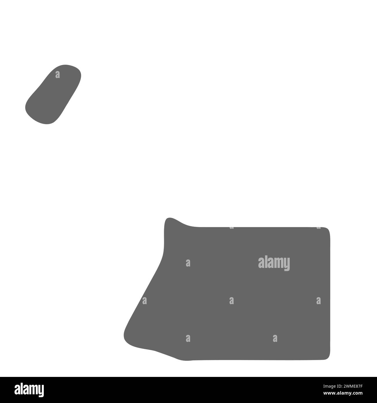 Equatorial Guinea Country Simplified Map Grey Stylish Smooth Map
