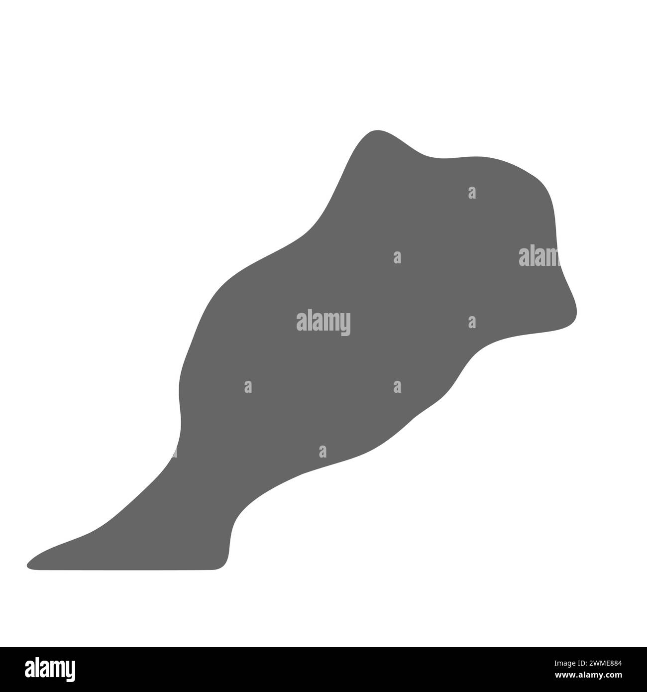 Morocco country simplified map. Grey stylish smooth map. Vector icons ...