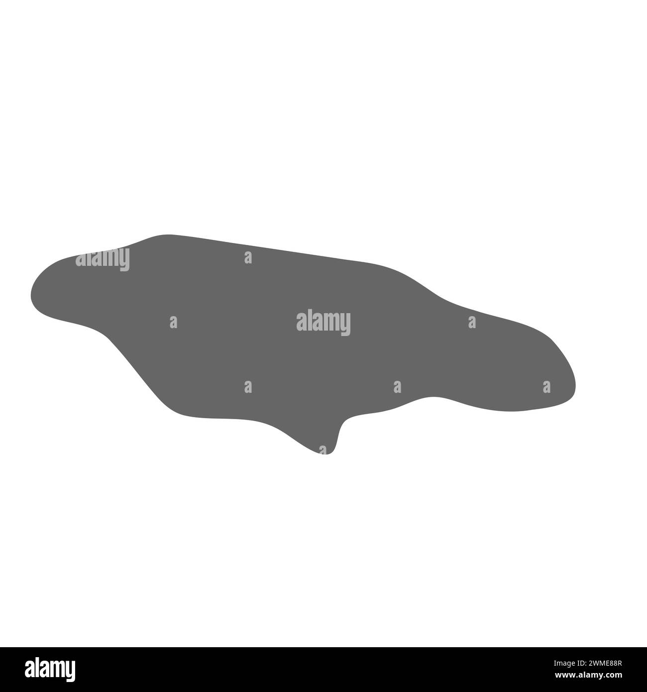 Jamaica country simplified map. Grey stylish smooth map. Vector icons ...