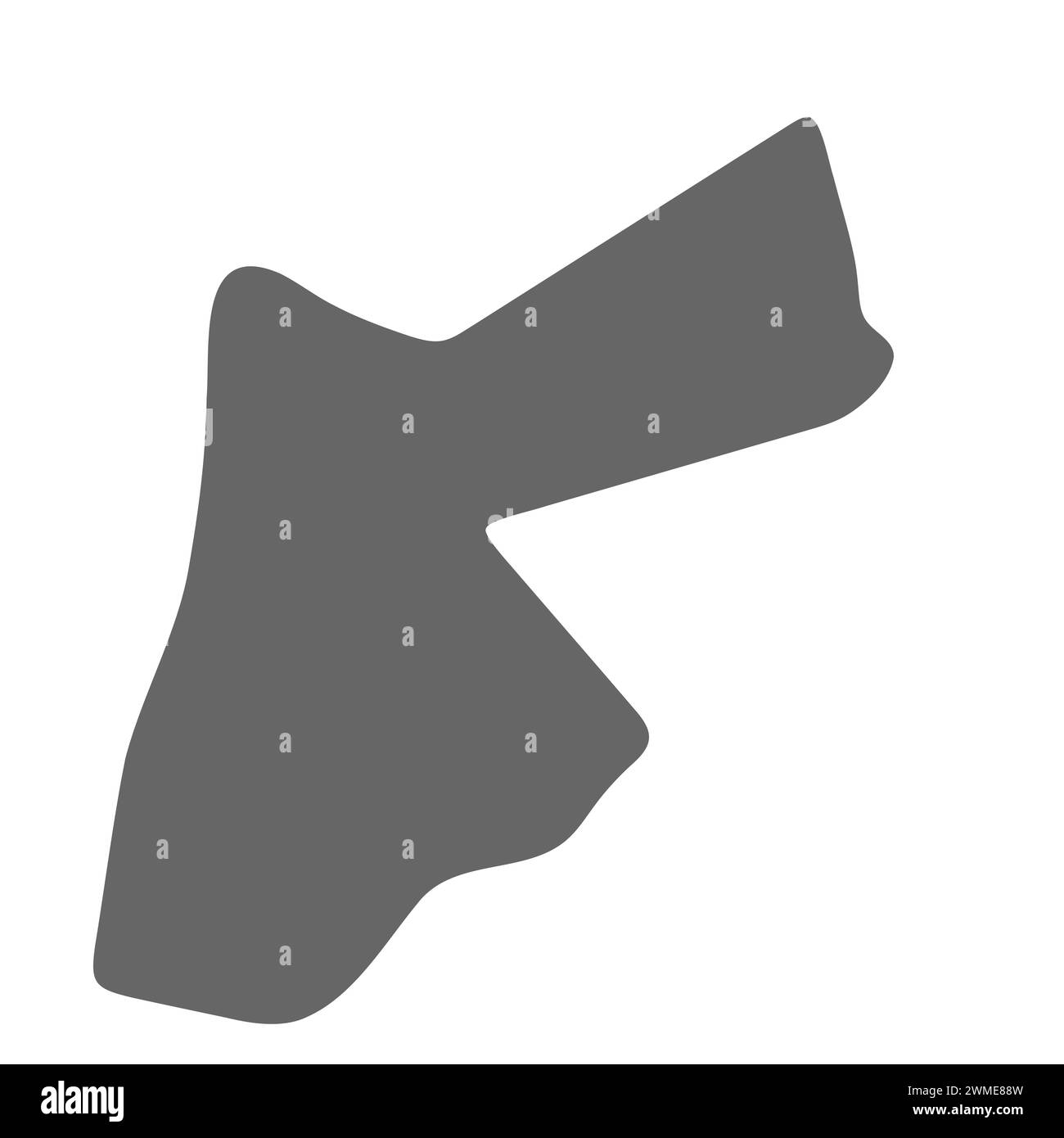 Jordan country simplified map. Grey stylish smooth map. Vector icons isolated on white ...