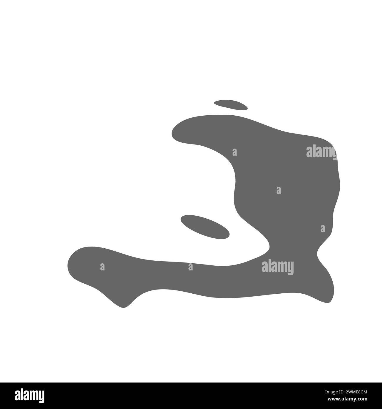 Haiti country simplified map. Grey stylish smooth map. Vector icons ...