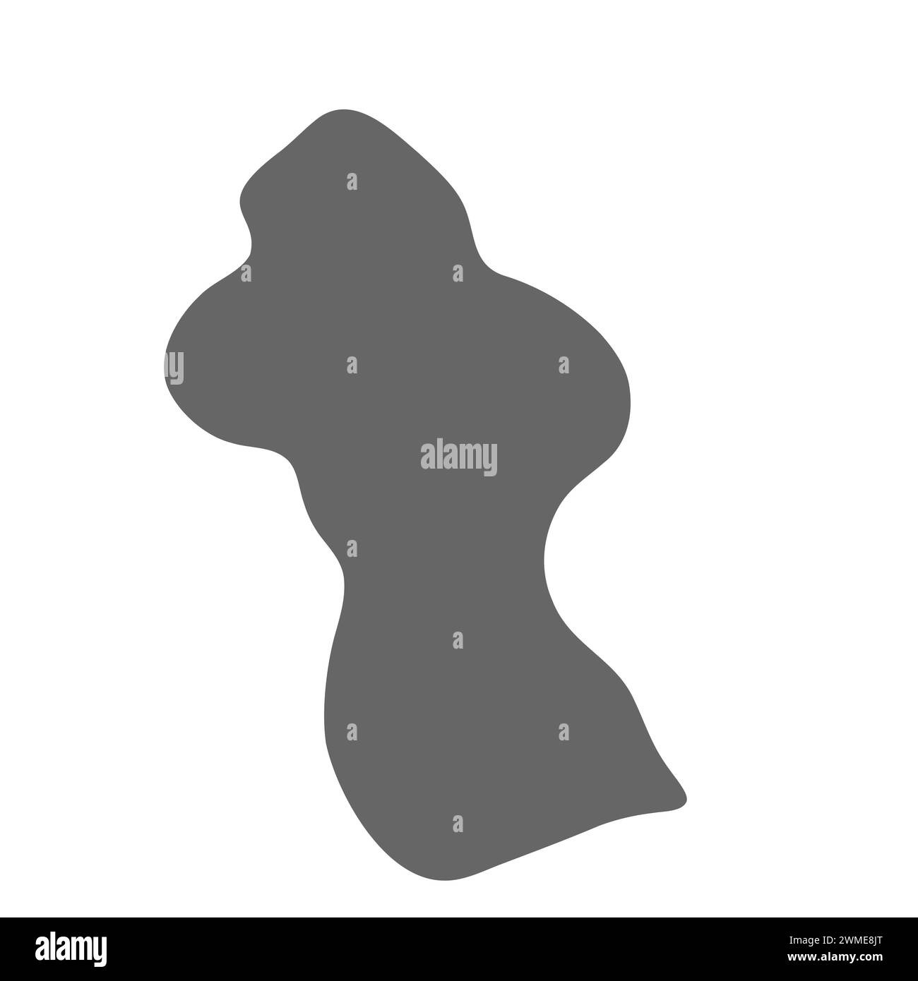 Guyana country simplified map. Grey stylish smooth map. Vector icons ...