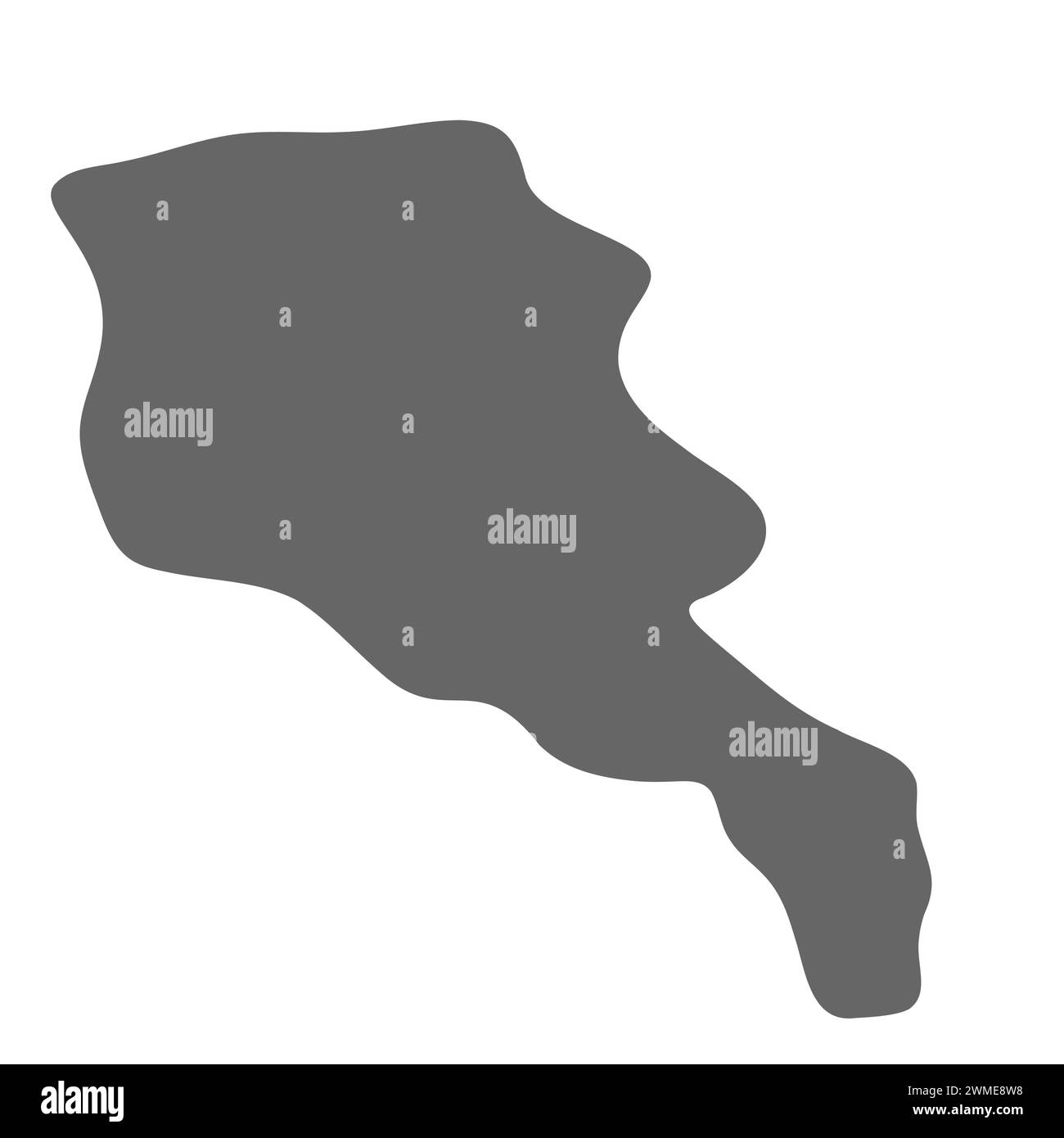 Armenia country simplified map. Grey stylish smooth map. Vector icons ...