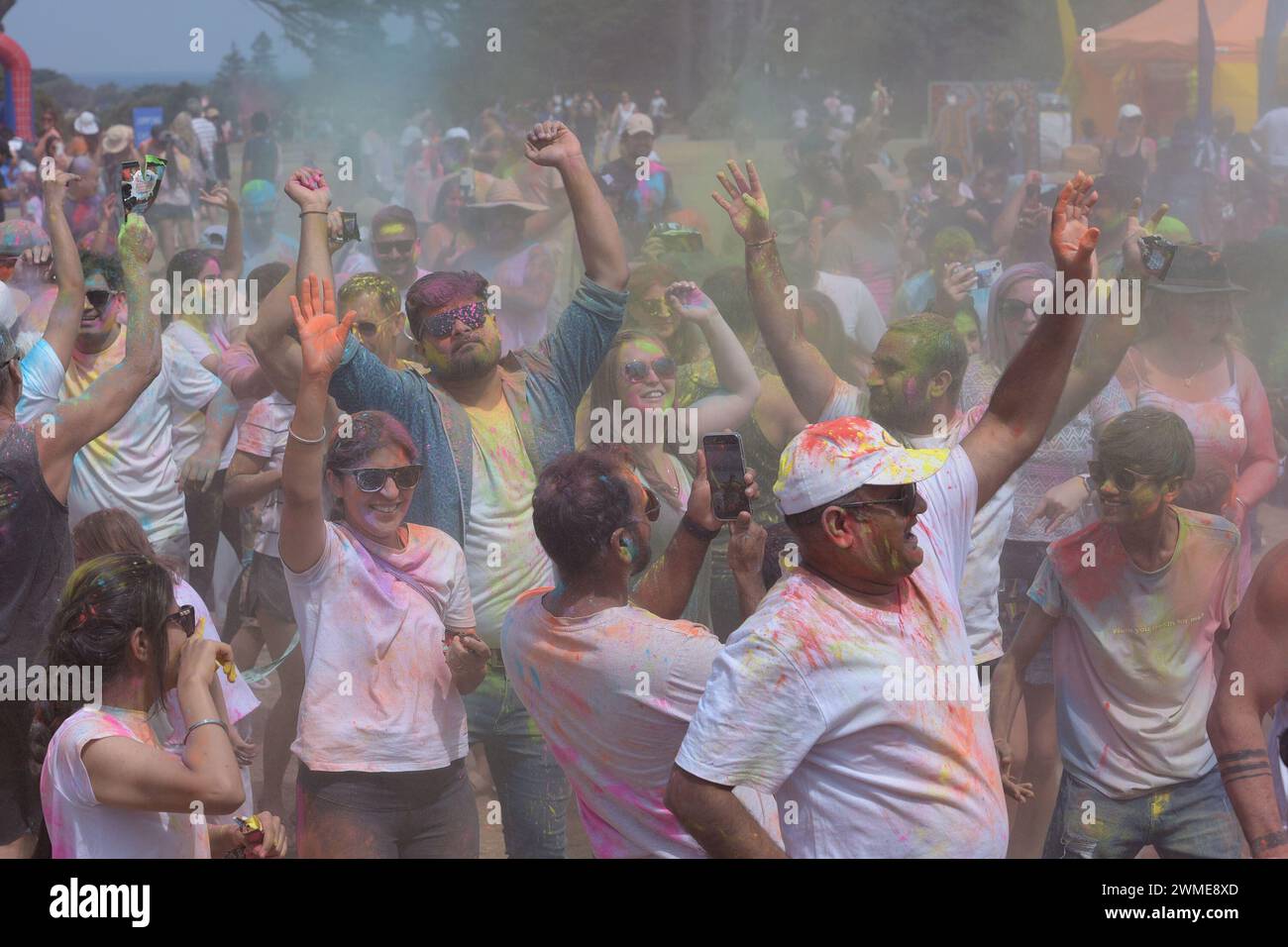 People celebrating Festivals of colors Holi (a part of the celebration ...
