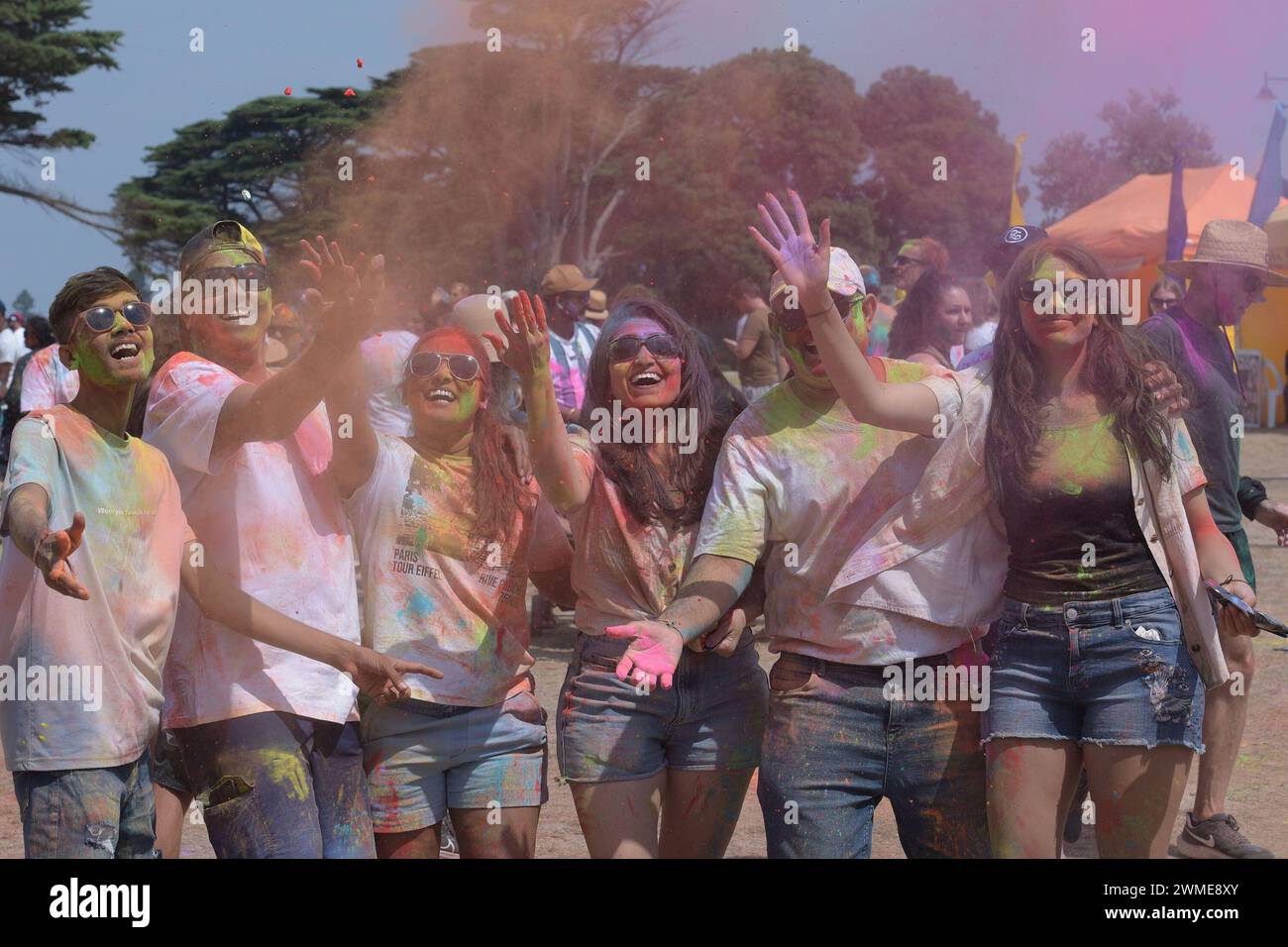 People celebrating Festivals of colors Holi (a part of the celebration ...