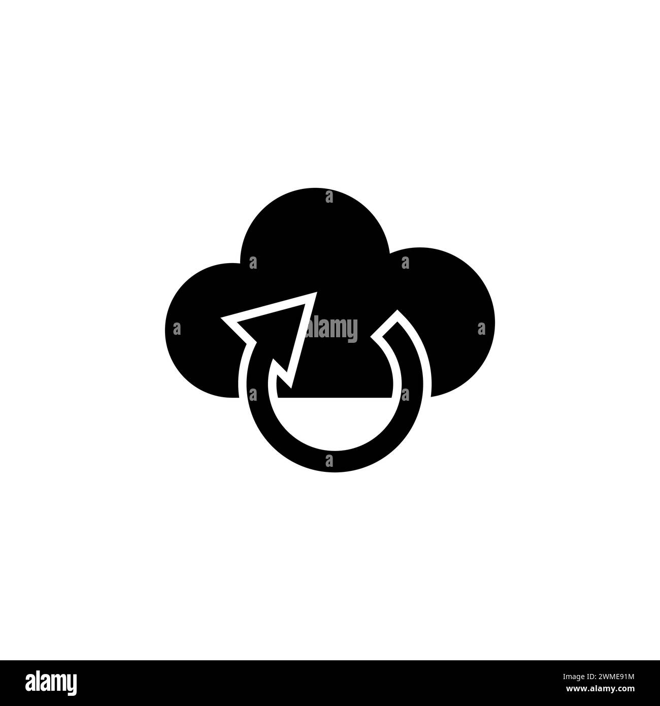 Cloud Sync flat vector icon. Simple solid symbol isolated on white background Stock Vector Image ...
