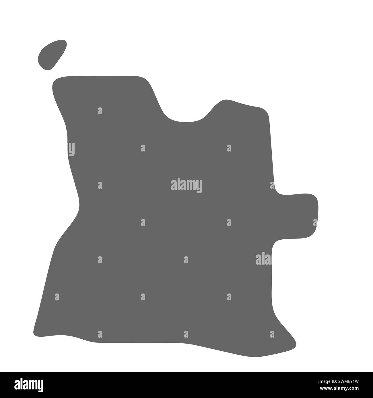 Angola country simplified map. Grey stylish smooth map. Vector icons ...