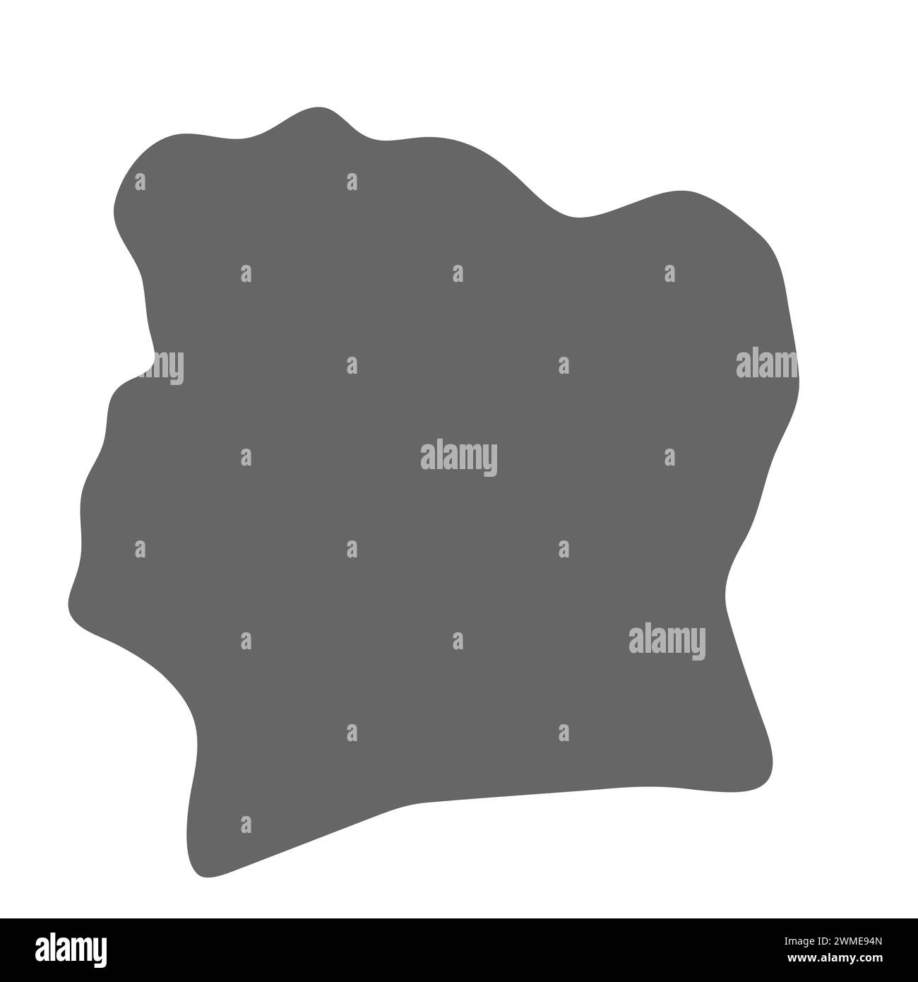 Ivory Coast country simplified map. Grey stylish smooth map. Vector ...