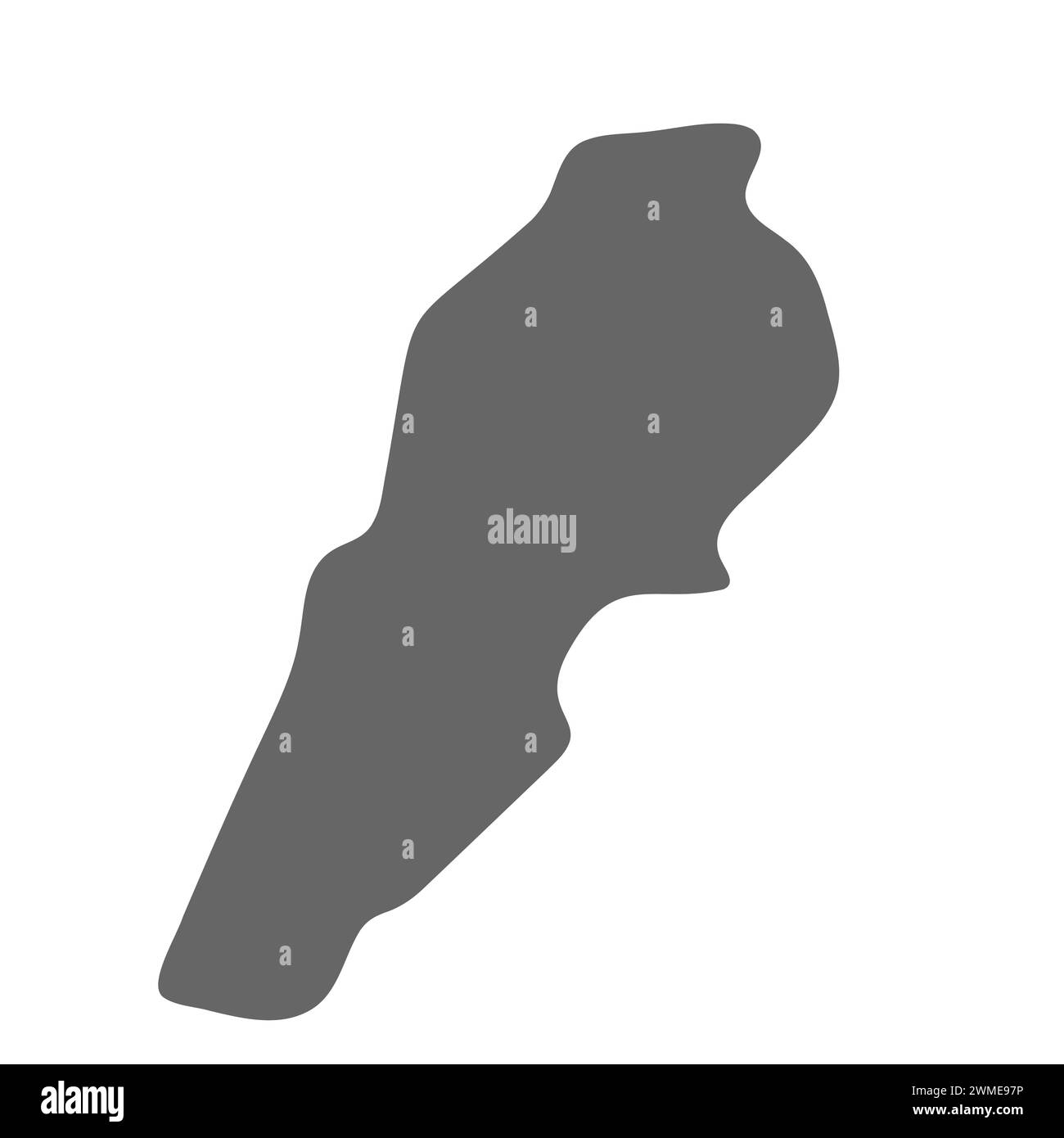 Lebanon country simplified map. Grey stylish smooth map. Vector icons ...