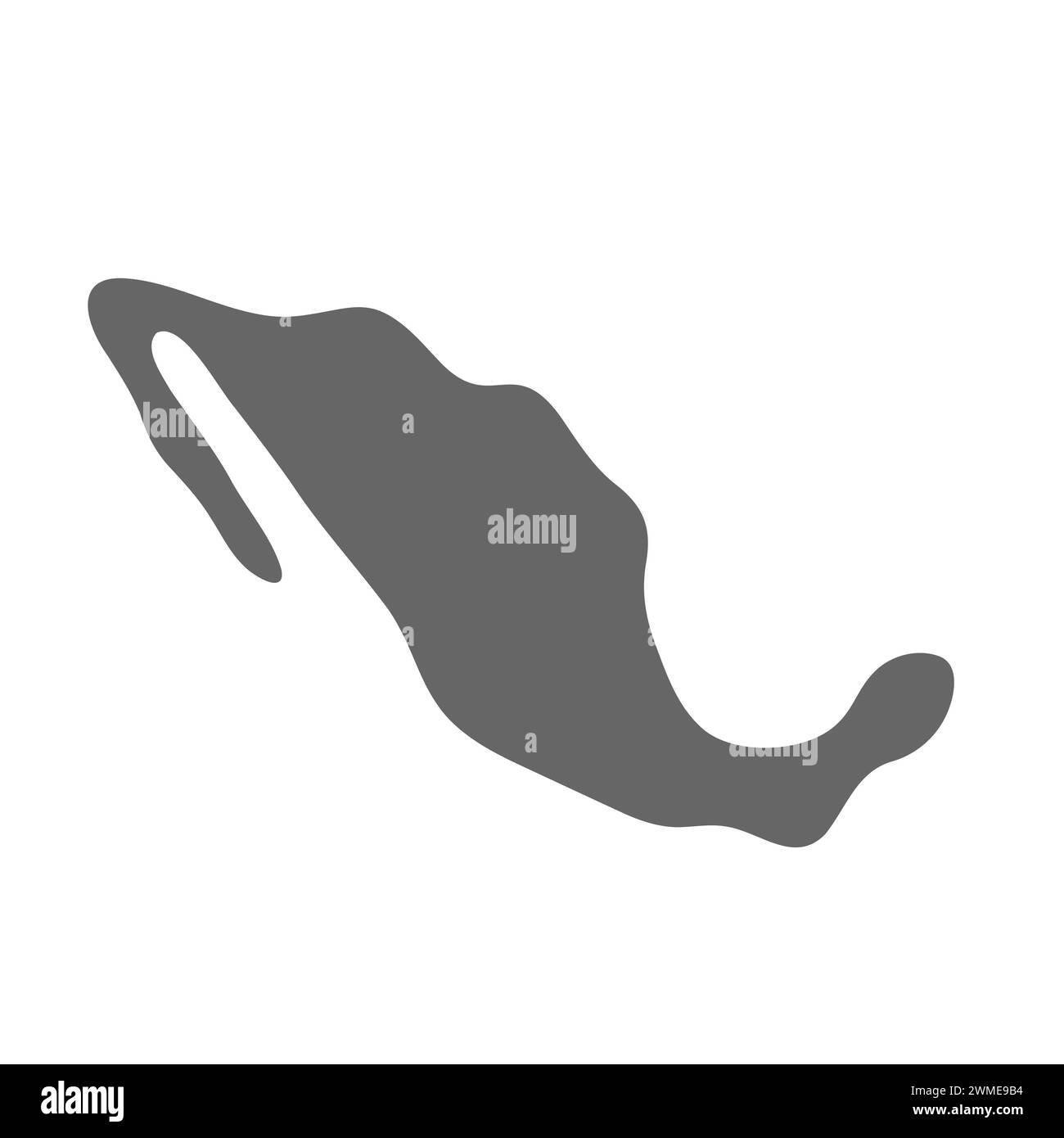 Mexico country simplified map. Grey stylish smooth map. Vector icons ...