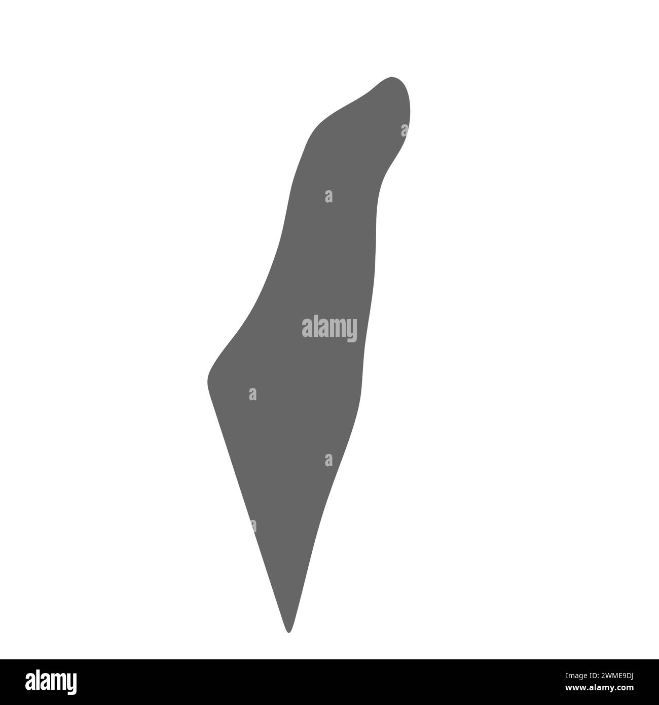 Israel country simplified map. Grey stylish smooth map. Vector icons ...