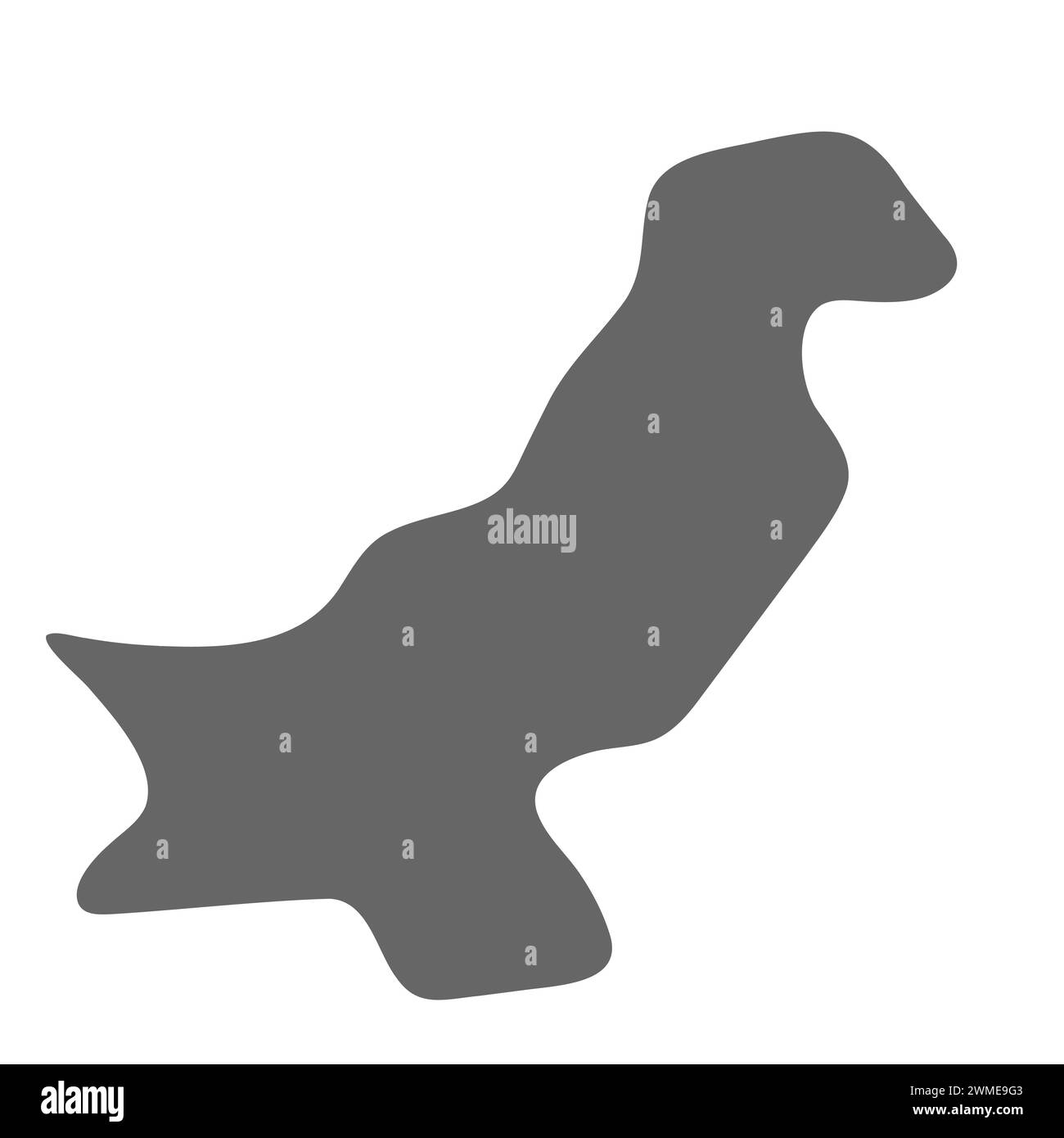 Pakistan country simplified map. Grey stylish smooth map. Vector icons ...