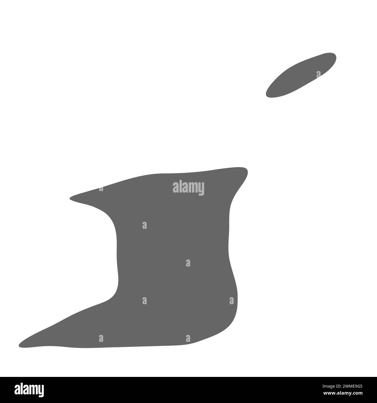 undefinedTrinidad and Tobago country simplified map. Grey stylish ...