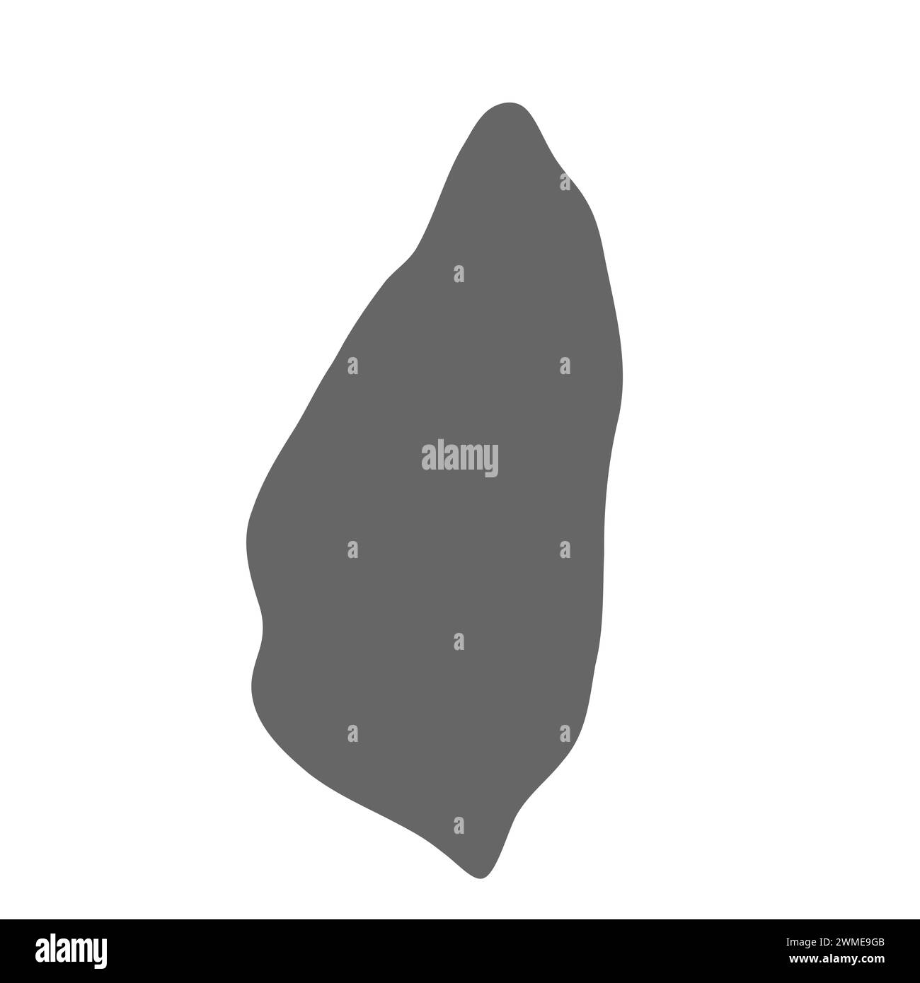 Saint Lucia country simplified map. Grey stylish smooth map. Vector ...