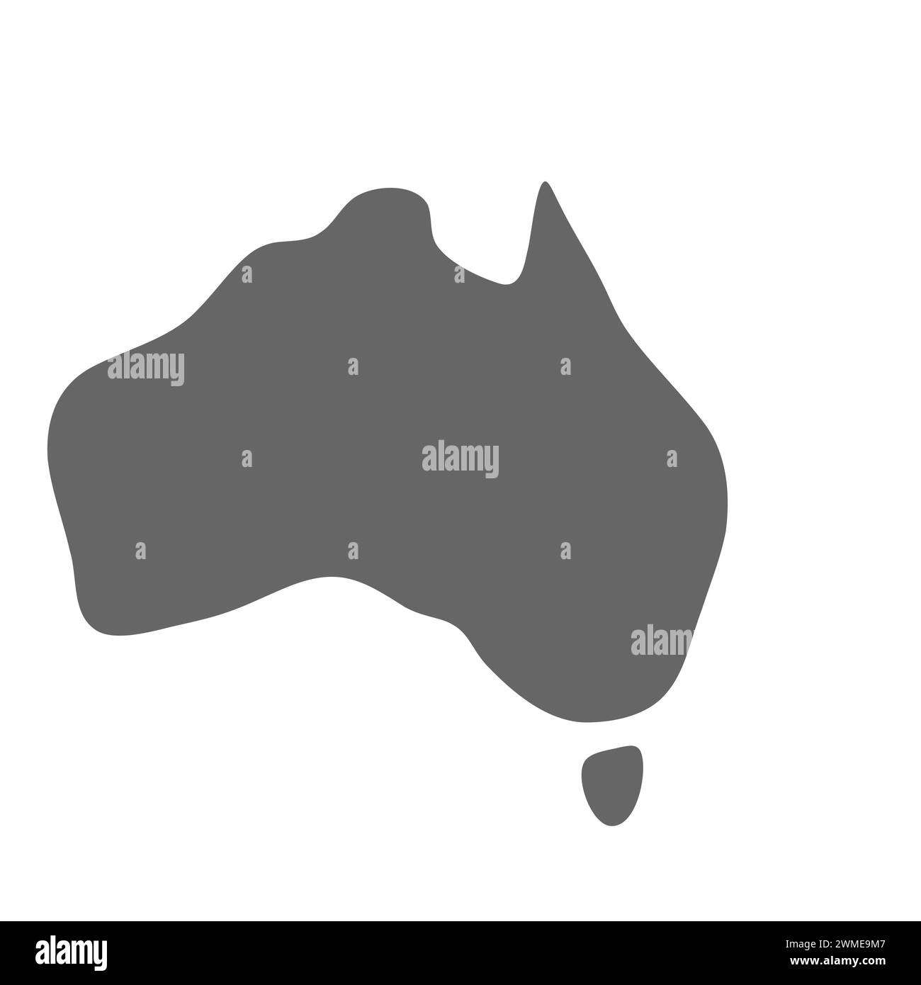 Australia country simplified map. Grey stylish smooth map. Vector icons ...